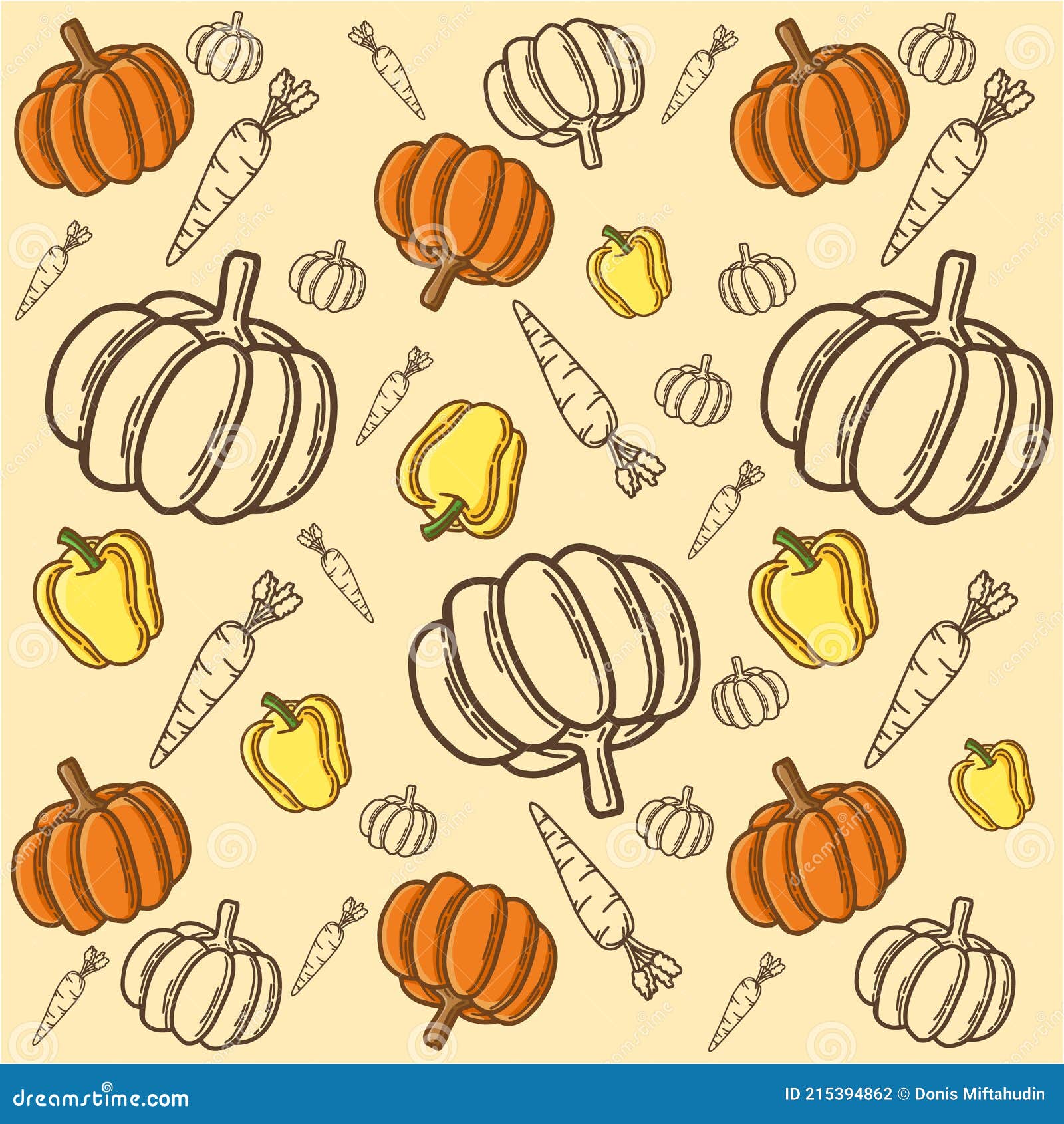 Vegetables Seamless Pattern Background Stock Vector - Illustration of ...
