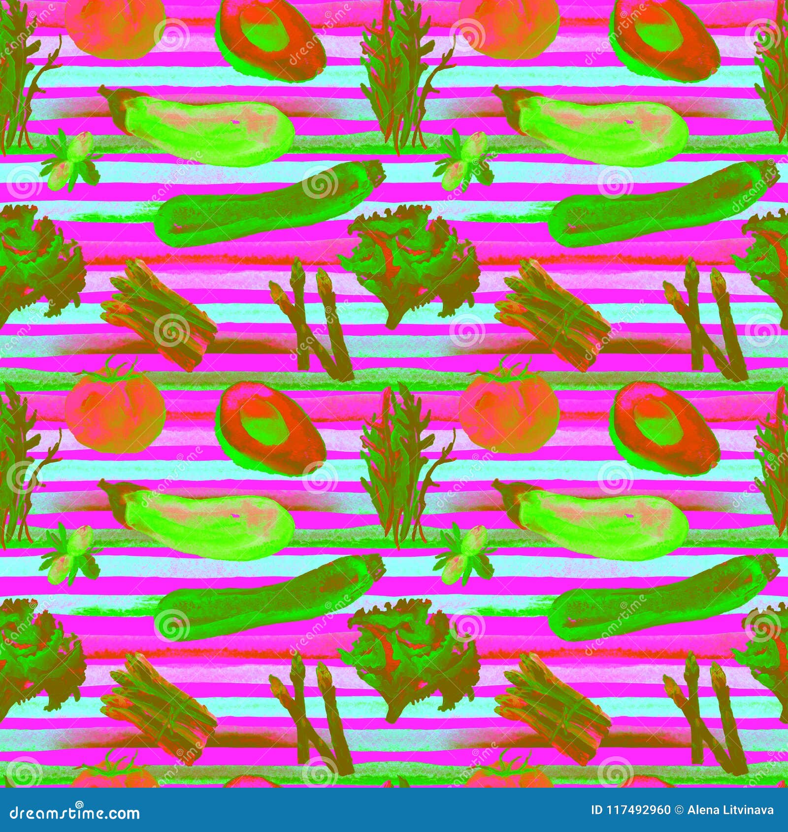 Vegetables Seamless Pattern. Repeatable Pattern with Healthy Food ...