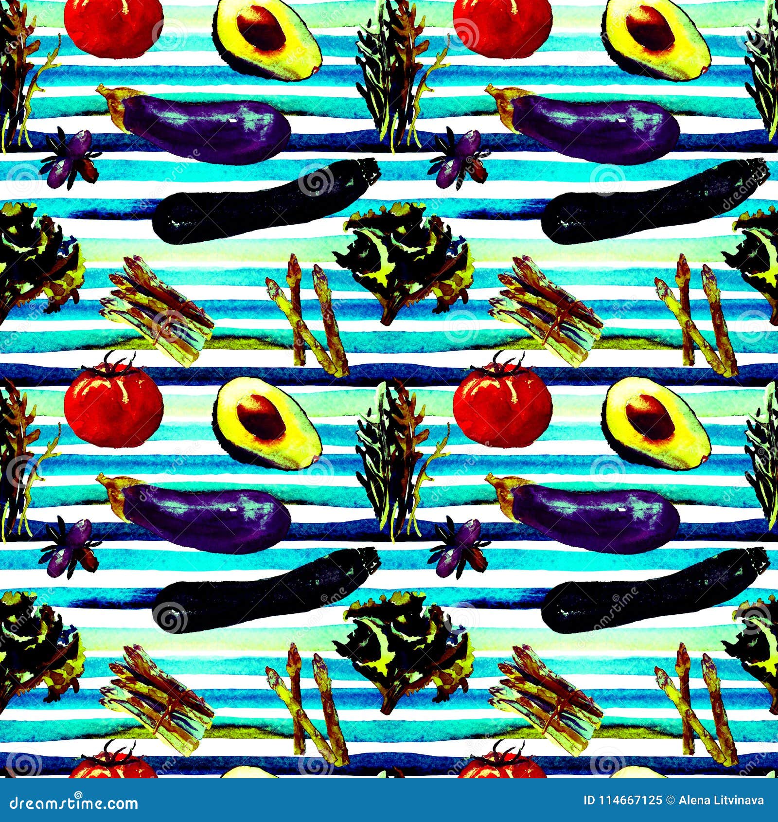 Vegetables Seamless Pattern. Repeatable Pattern with Healthy Food ...
