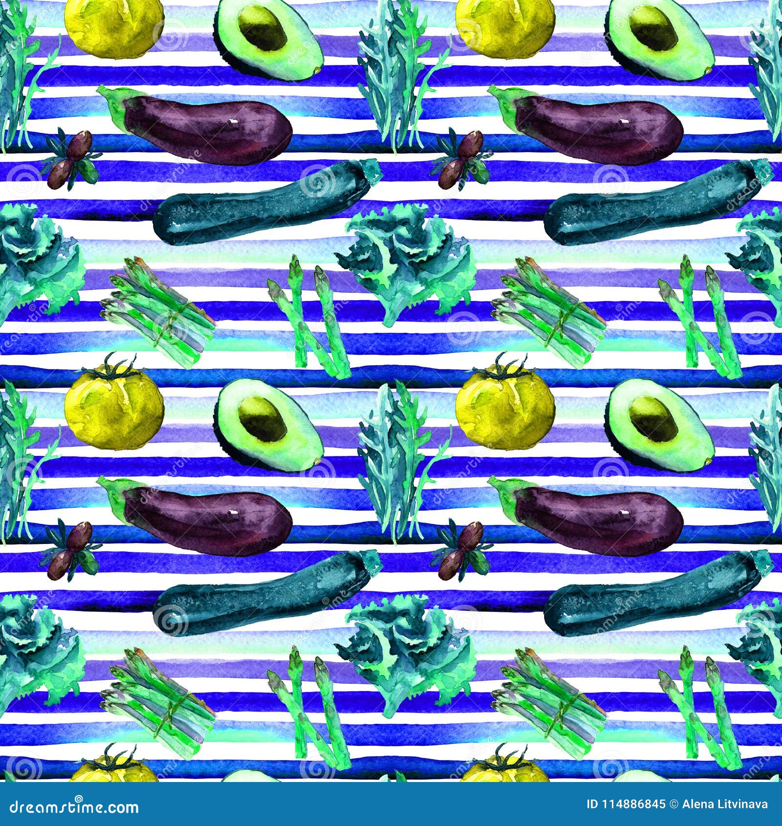 Vegetables Seamless Pattern. Repeatable Pattern with Healthy Food ...