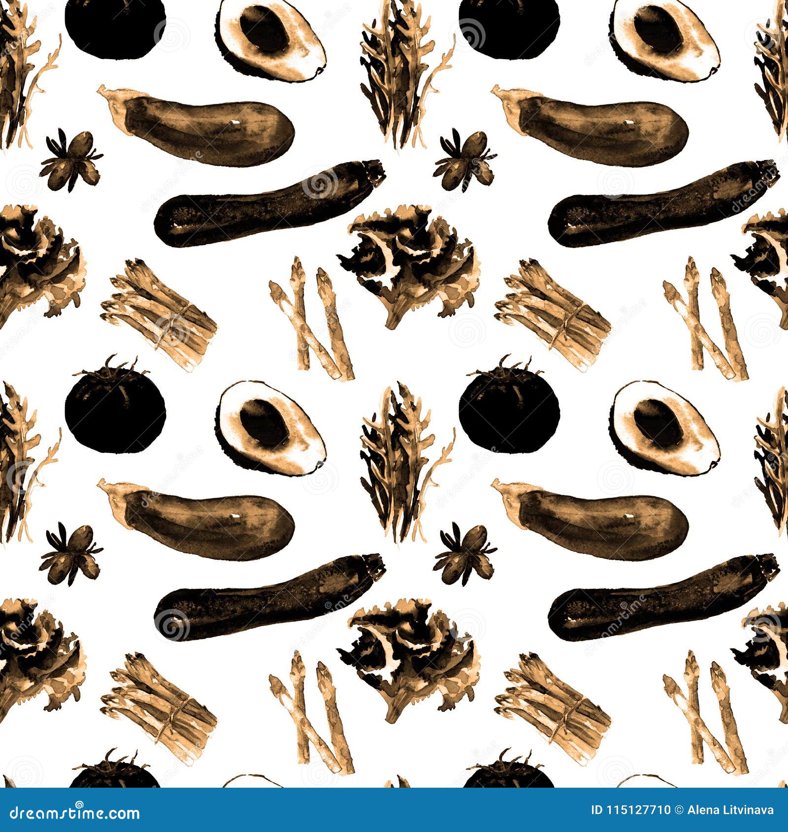 Vegetables Seamless Pattern. Repeatable Pattern with Healthy Food ...