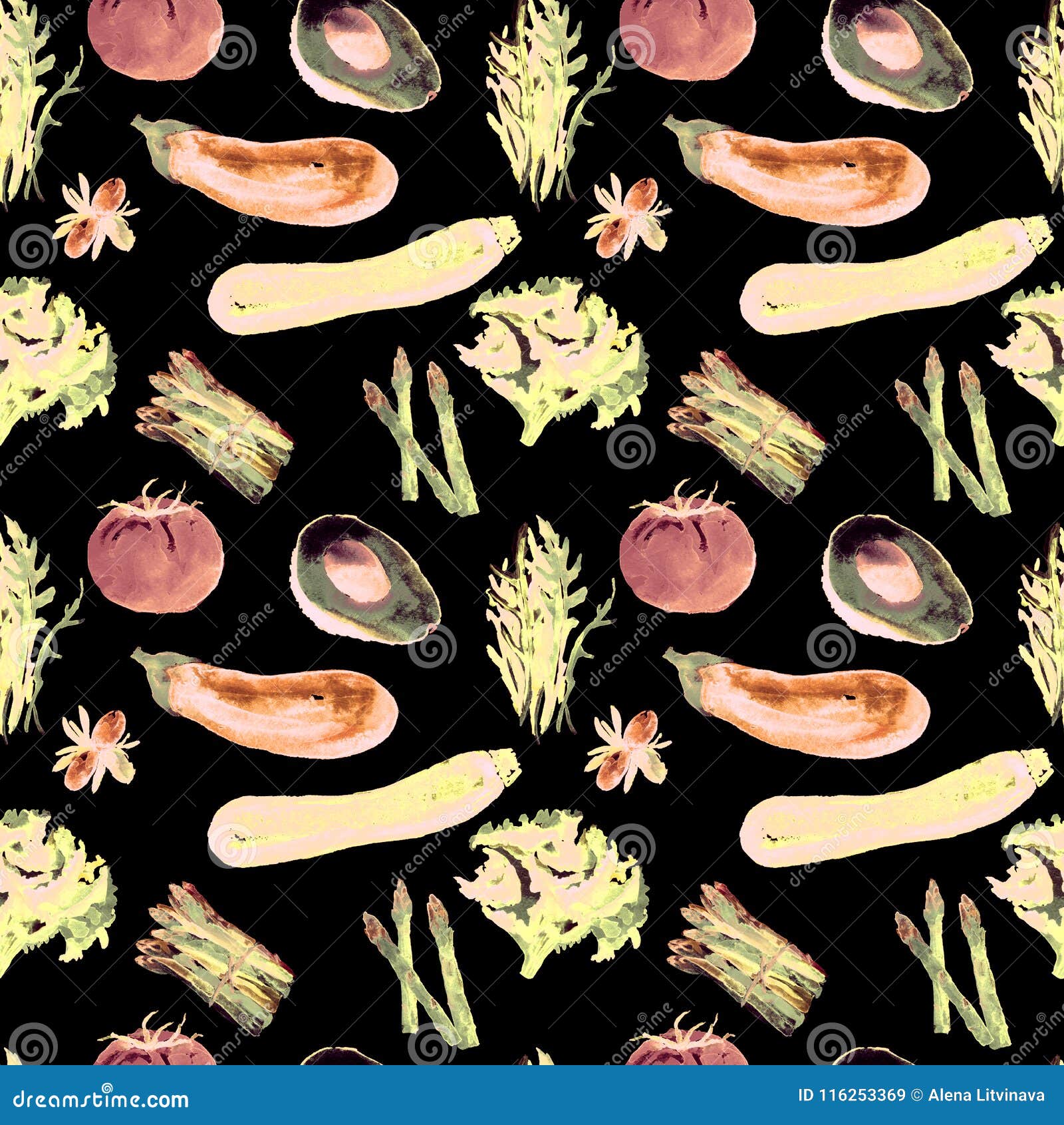 Vegetables Seamless Pattern. Repeatable Pattern with Healthy Food ...
