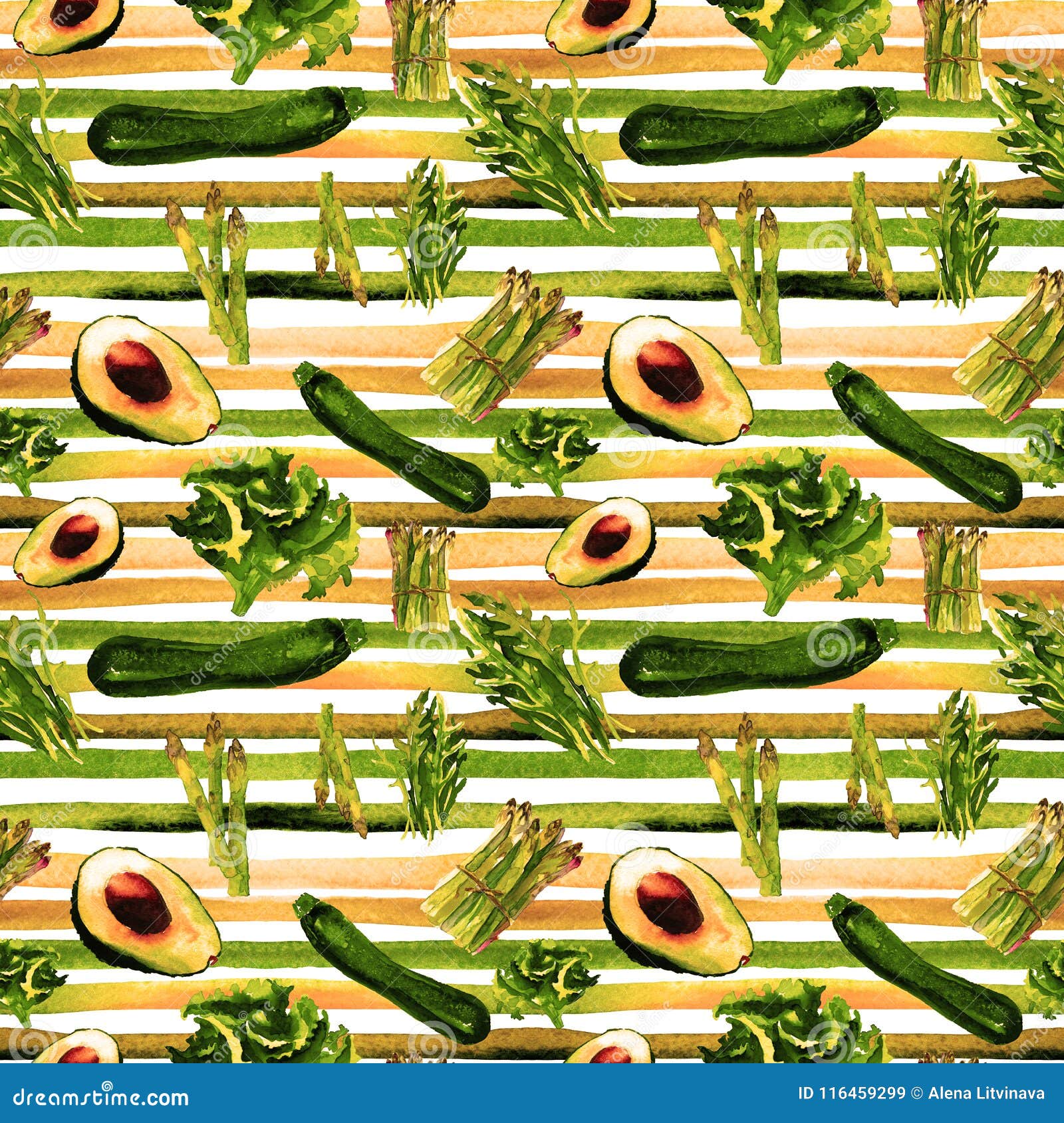 Vegetables Seamless Pattern with Stripes. Repeatable Pattern with ...