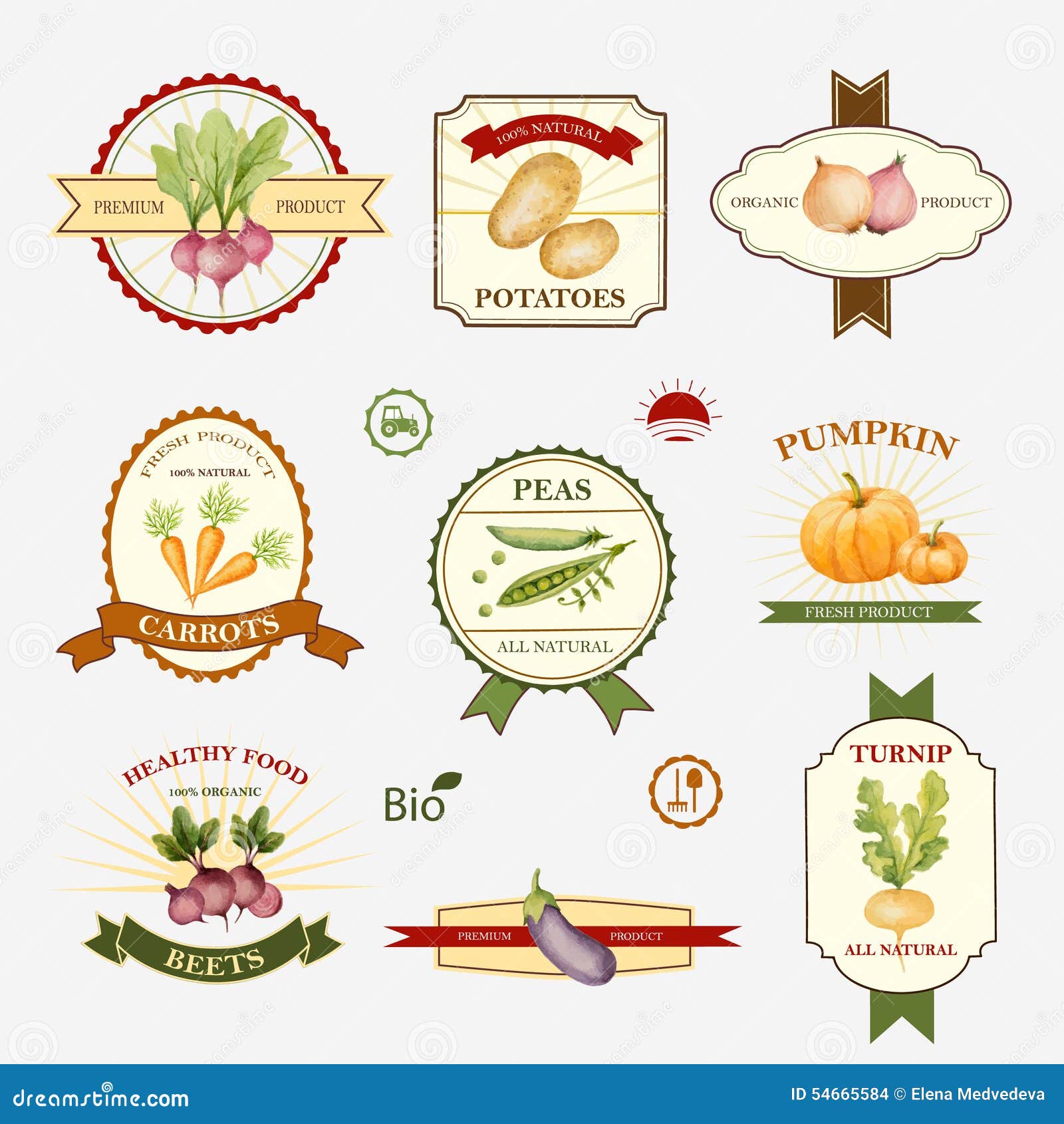 Vegetables, Set of Label Design Stock Vector - Illustration of logotype ...