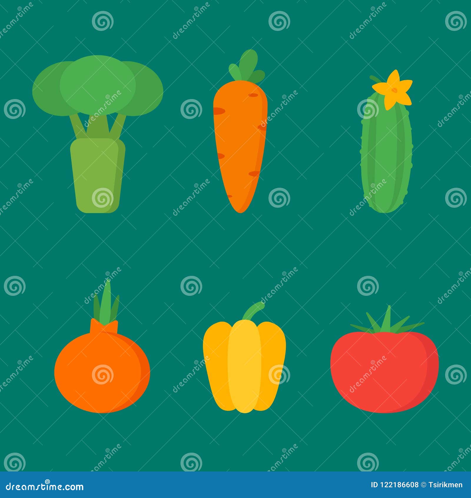 Vegetables Set Vector Objects Clipart Stock Vector - Illustration of ...