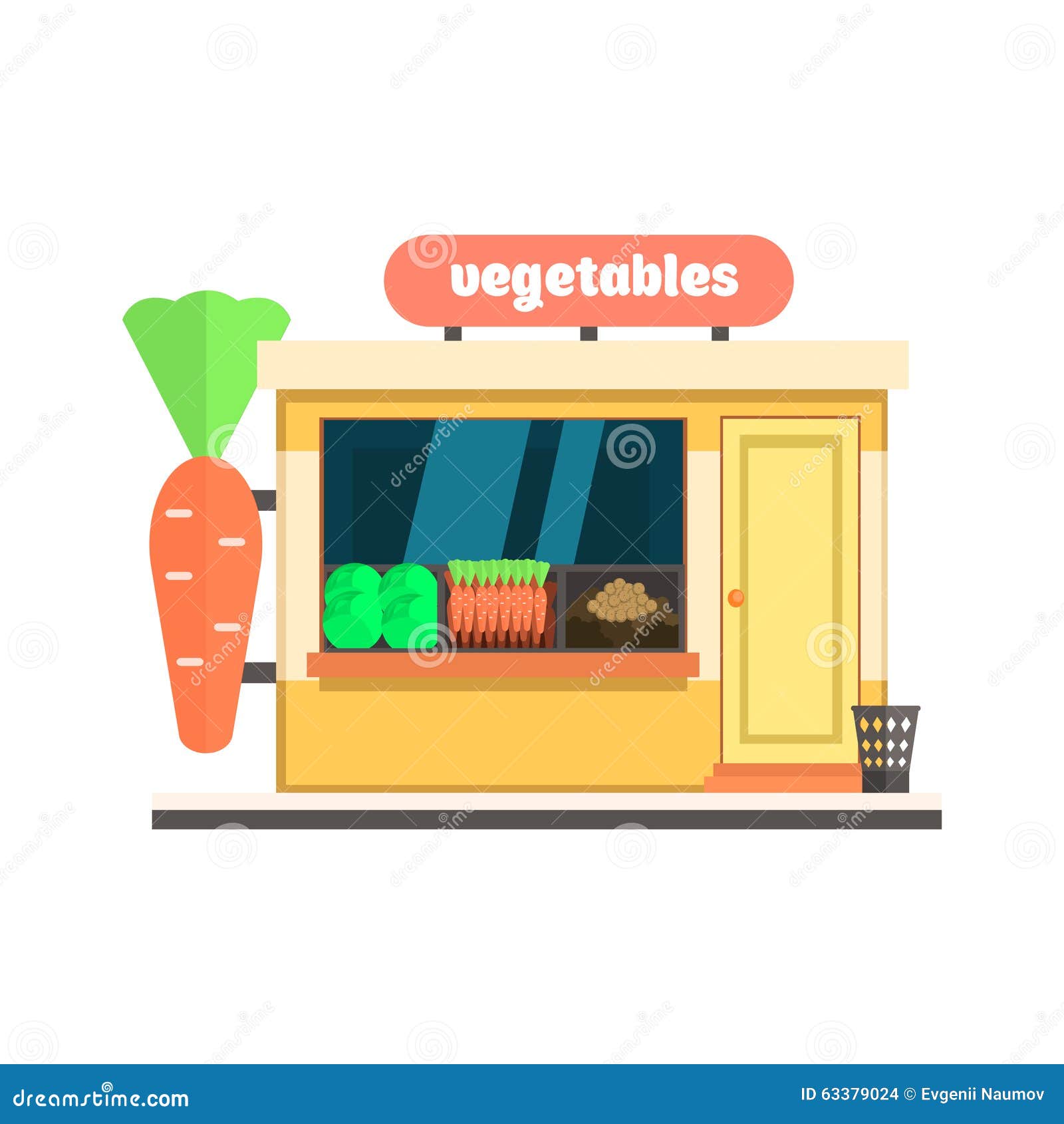 Vegetables Shop Front. Vector Illustration Stock Vector - Illustration ...