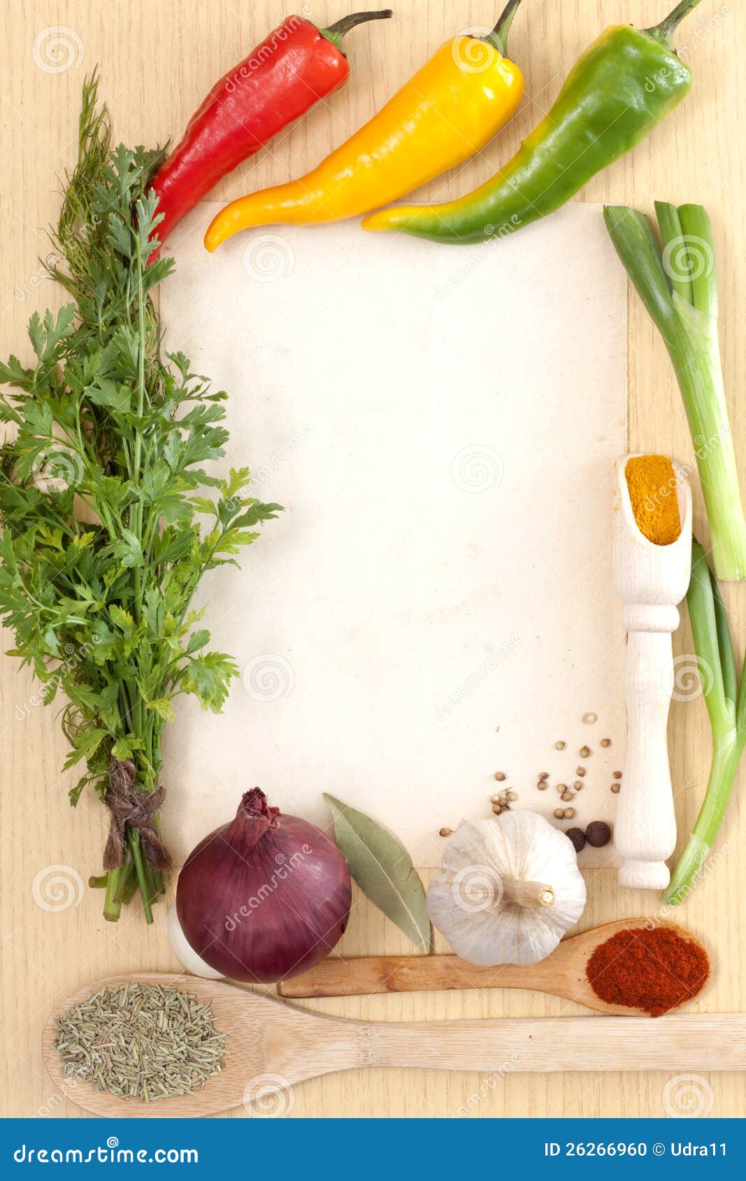 Vegetables and Spices Border Stock Photo - Image of border, note: 26266960