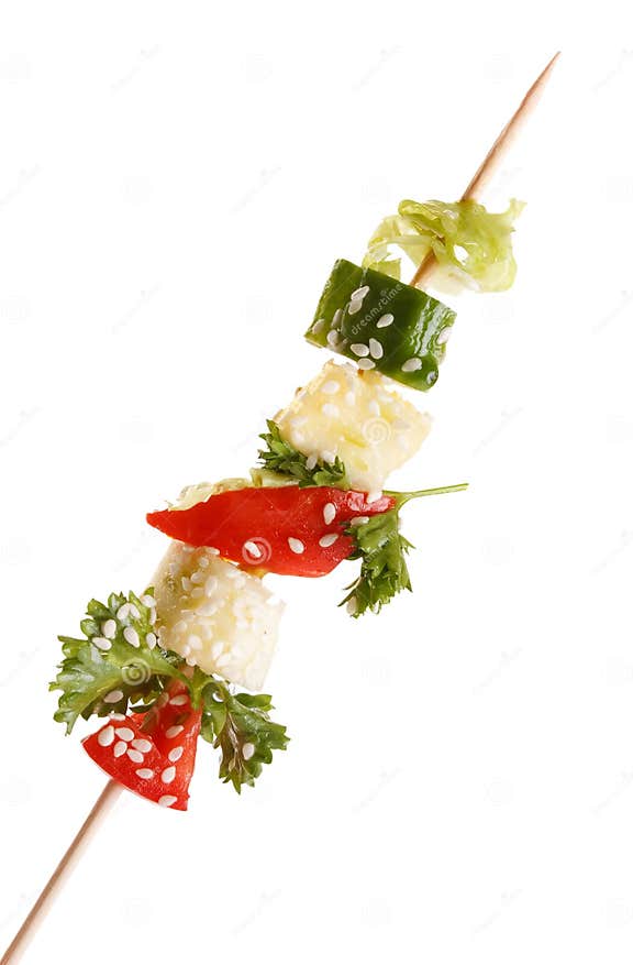 Vegetables on a spit stock photo. Image of barbecue, beef - 10538708