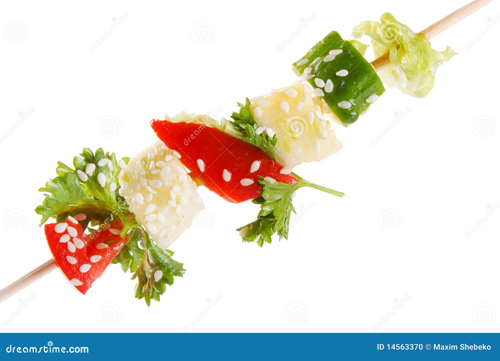 Vegetables on a spit stock photo. Image of steak, cooked - 14563370