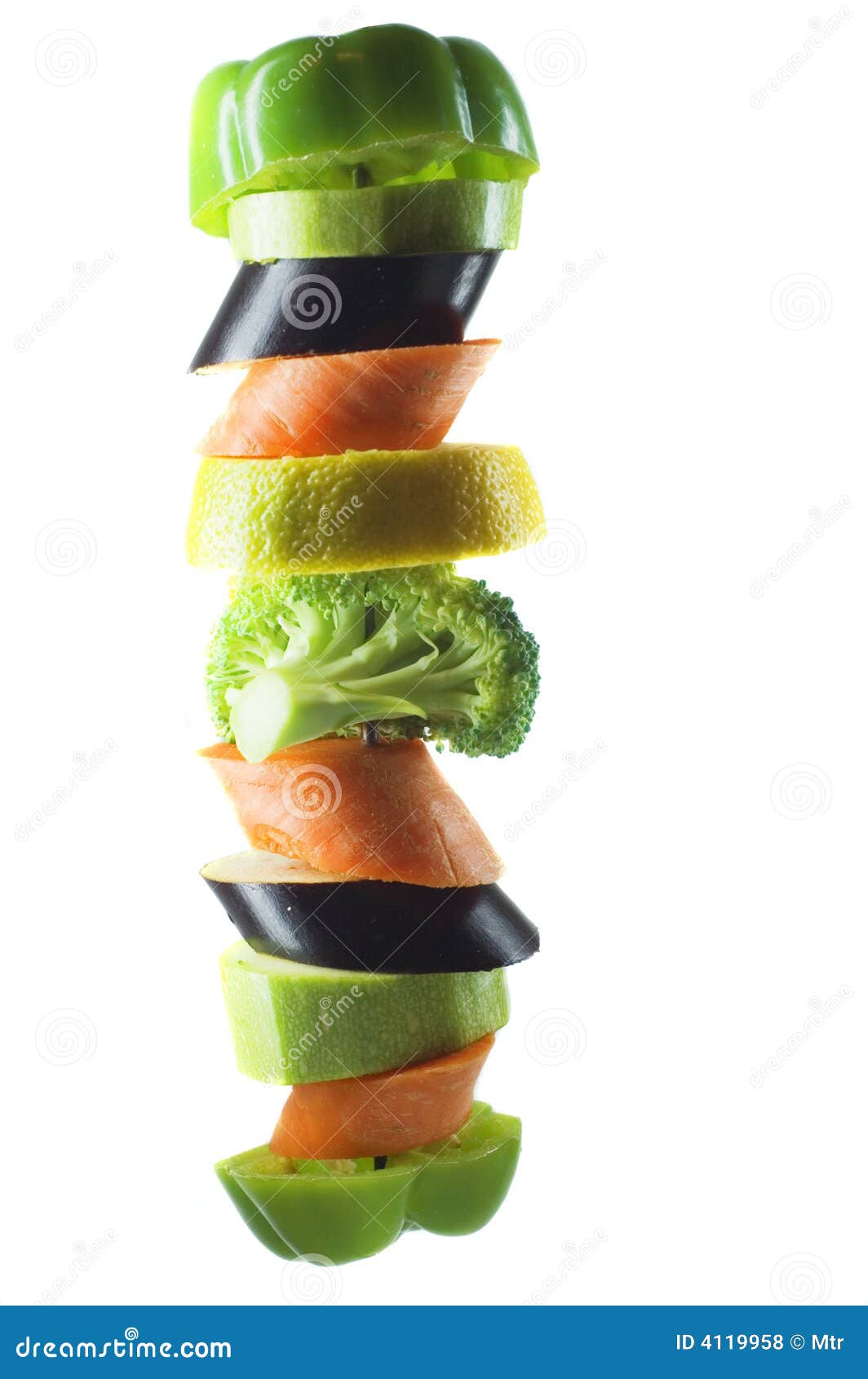 Vegetables on a spit stock photo. Image of natural, marrow - 4119958