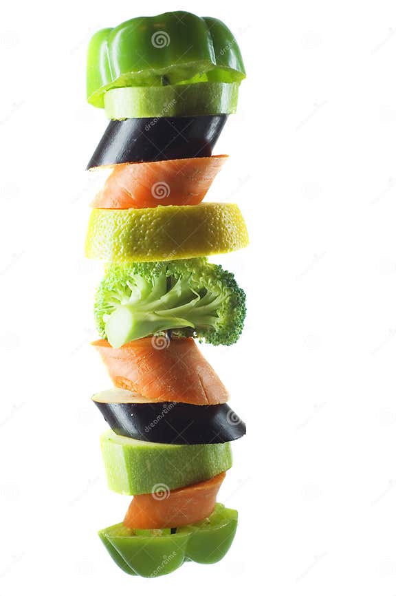 Vegetables on a spit stock photo. Image of natural, marrow - 4119958