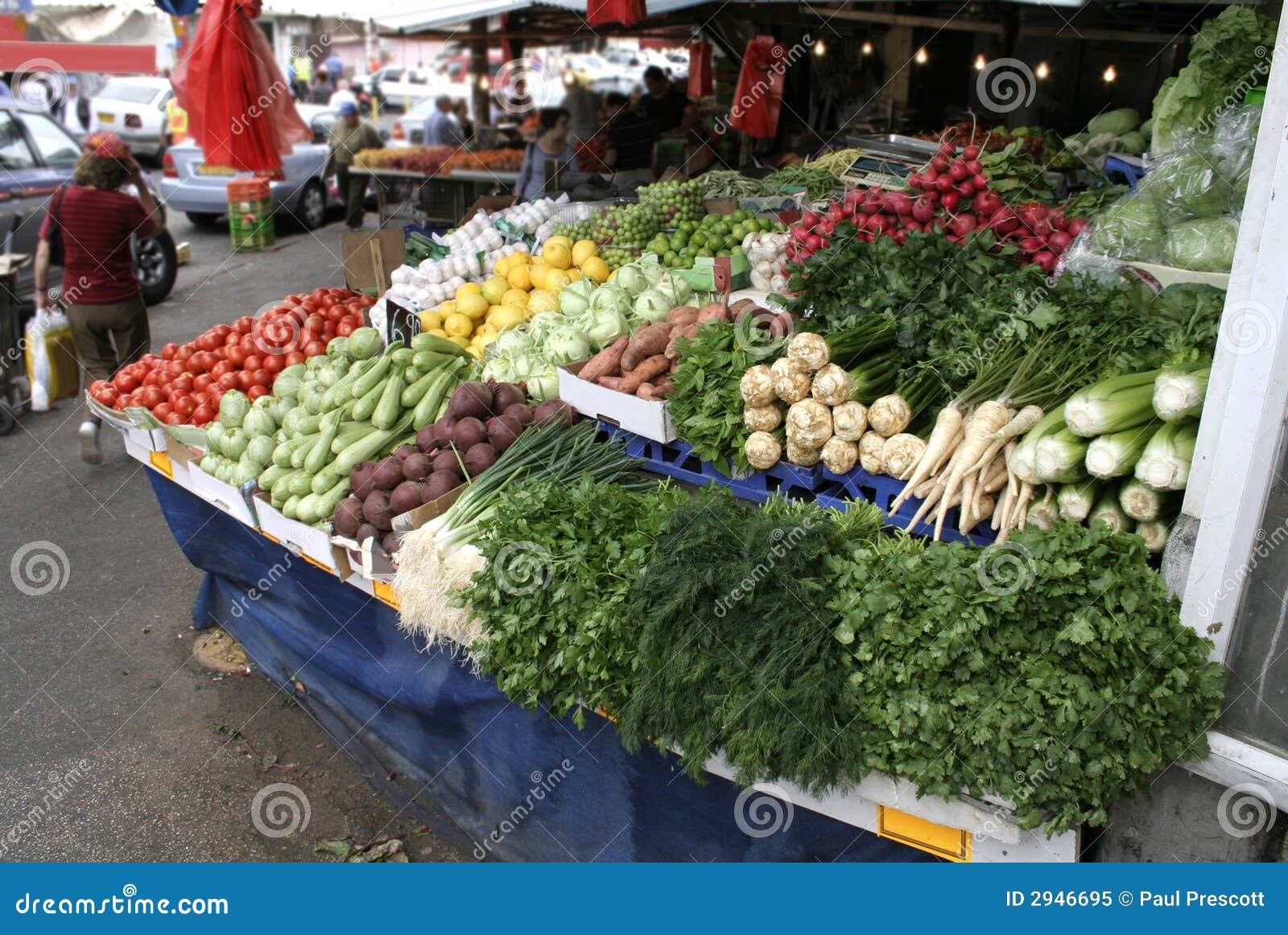 Vegetables stalll in haifa stock image. Image of market - 2946695