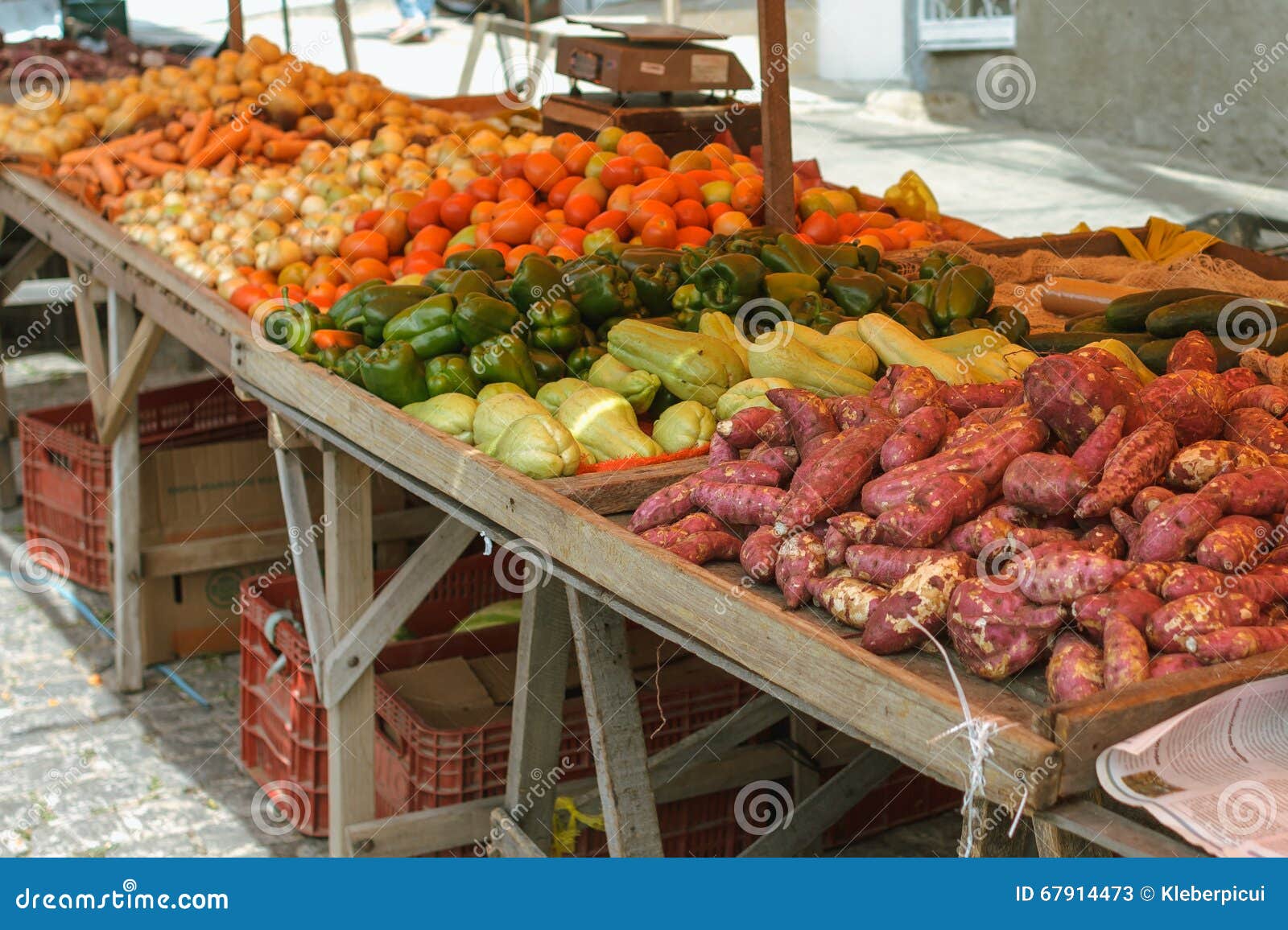 Vegetables Stand in Open Market Stock Image - Image of stand, fruit ...