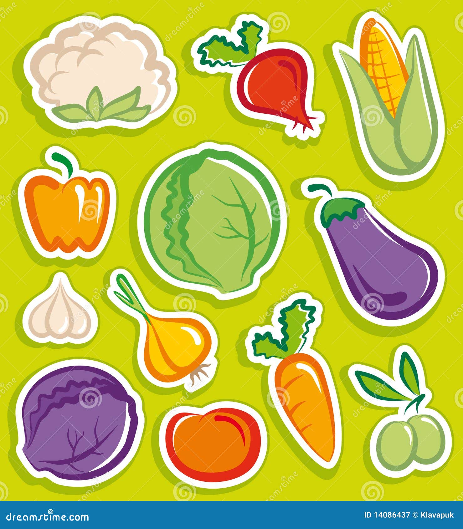 Vegetables stickers stock vector. Illustration of harvesting - 14086437