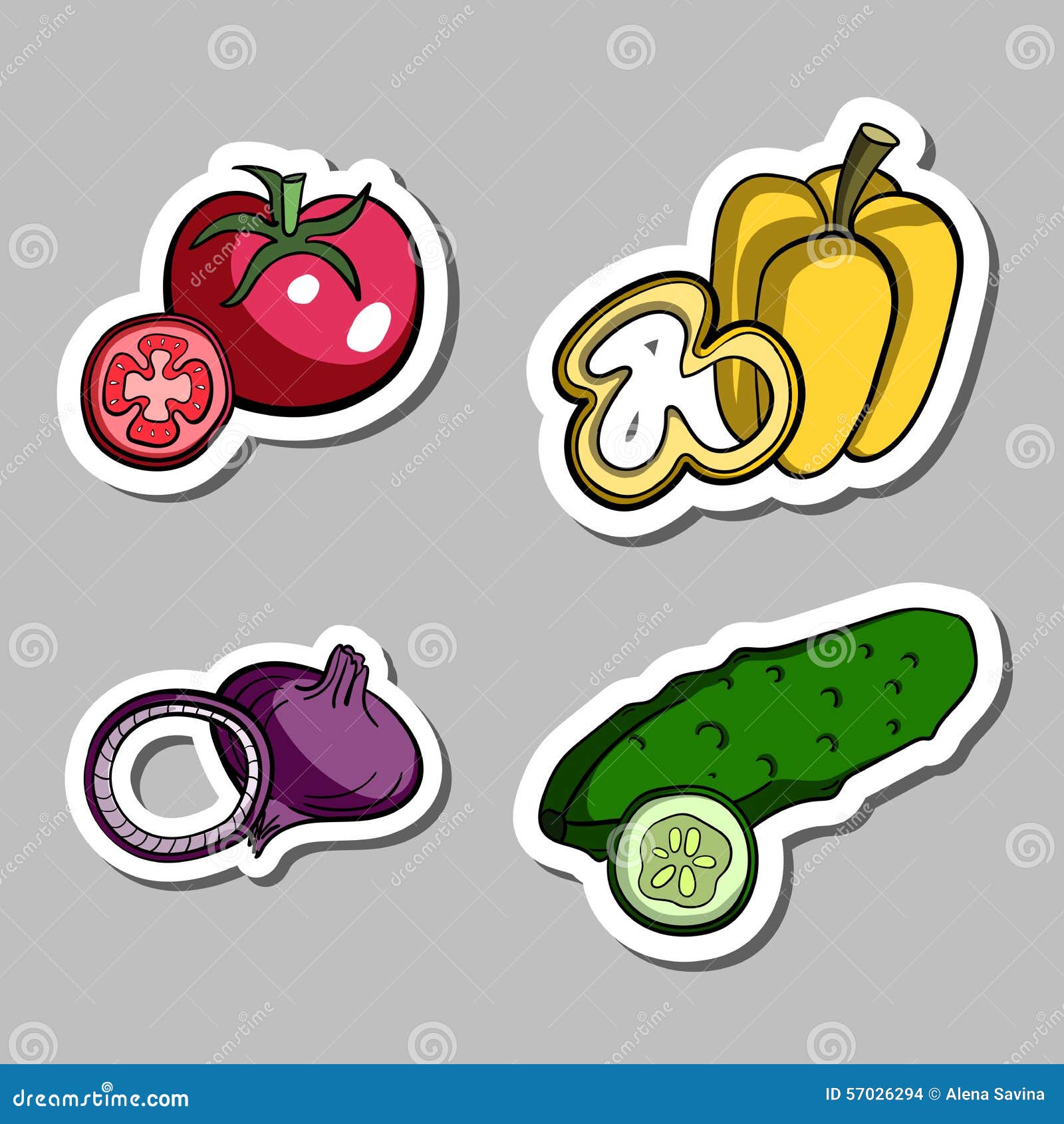 Vegetables Stickers stock vector. Illustration of nutrition - 57026294