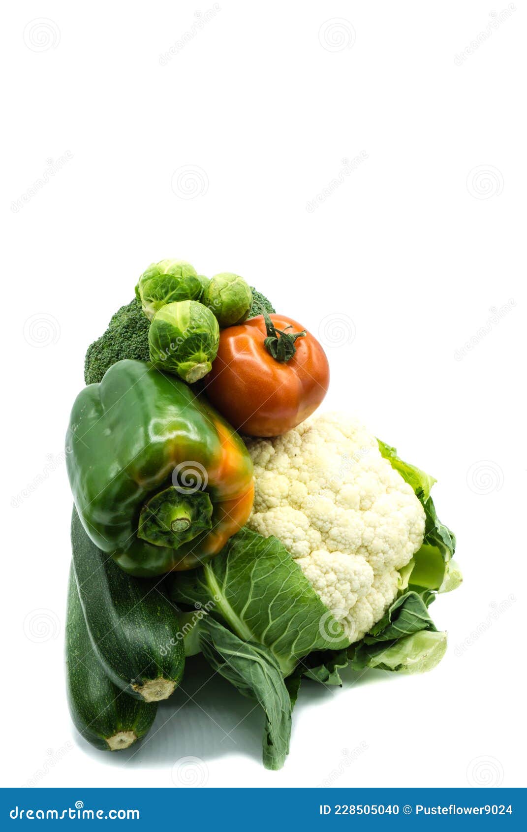 Fresh Vegetables Isolated on White Stock Photo - Image of health, diet ...
