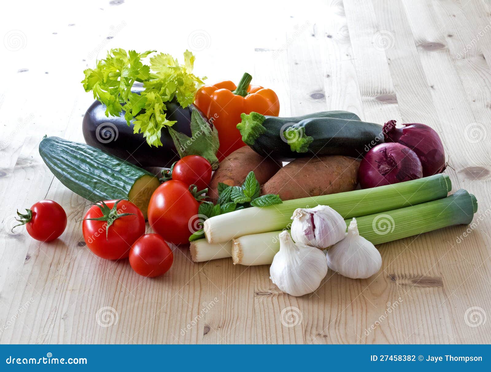 Vegetables on a Sunlit Kitchen Table Stock Photo - Image of copyspace ...