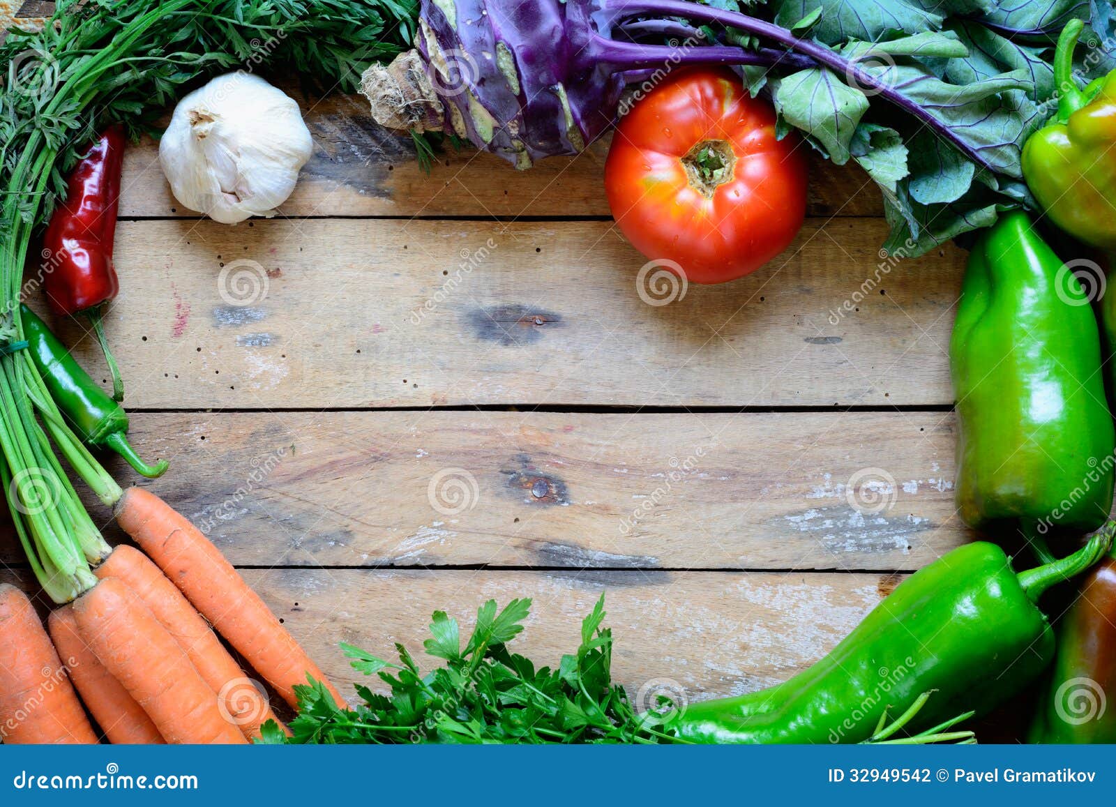 Vegetables on Table Background. Stock Photo - Image of healthy, garlic ...