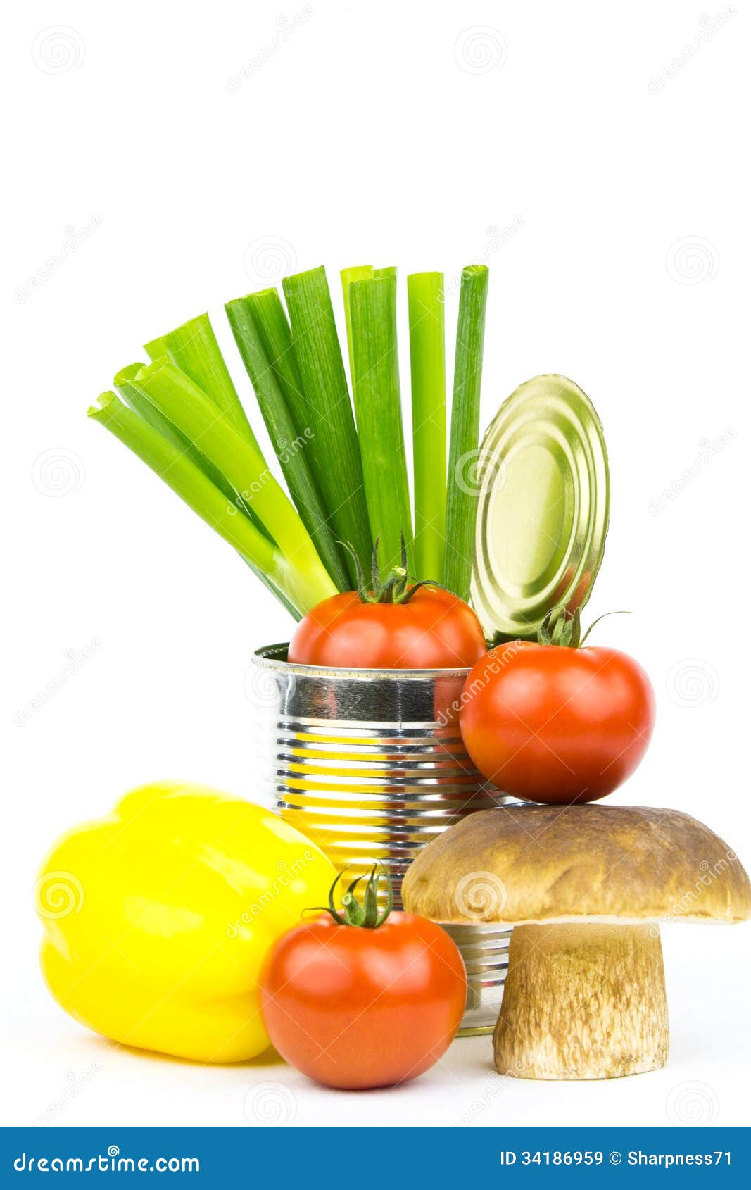 Vegetables and tin 2 stock image. Image of vegetables - 34186959