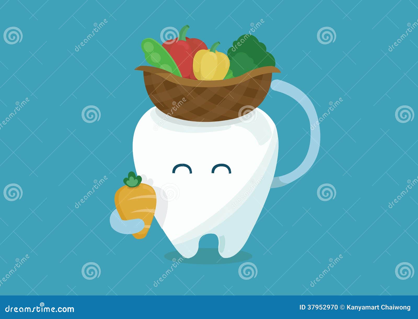 Vegetables of Tooth for Healthy Stock Vector - Illustration of clean ...