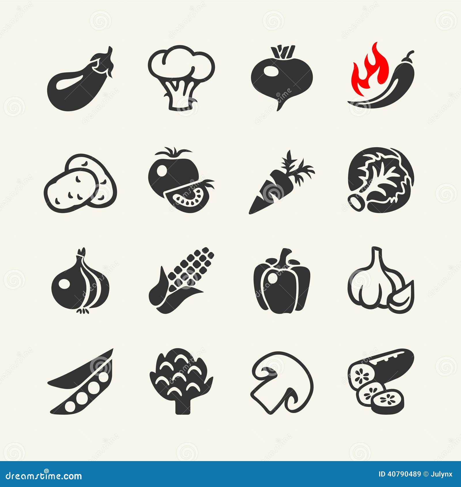 Vegetables Pictograms Set Cartoon Vector | CartoonDealer.com #62339173