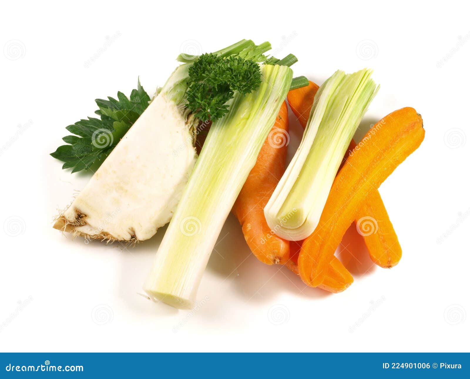 Vegetables for a Vegetable Bundle on White Background - Isolated Stock ...
