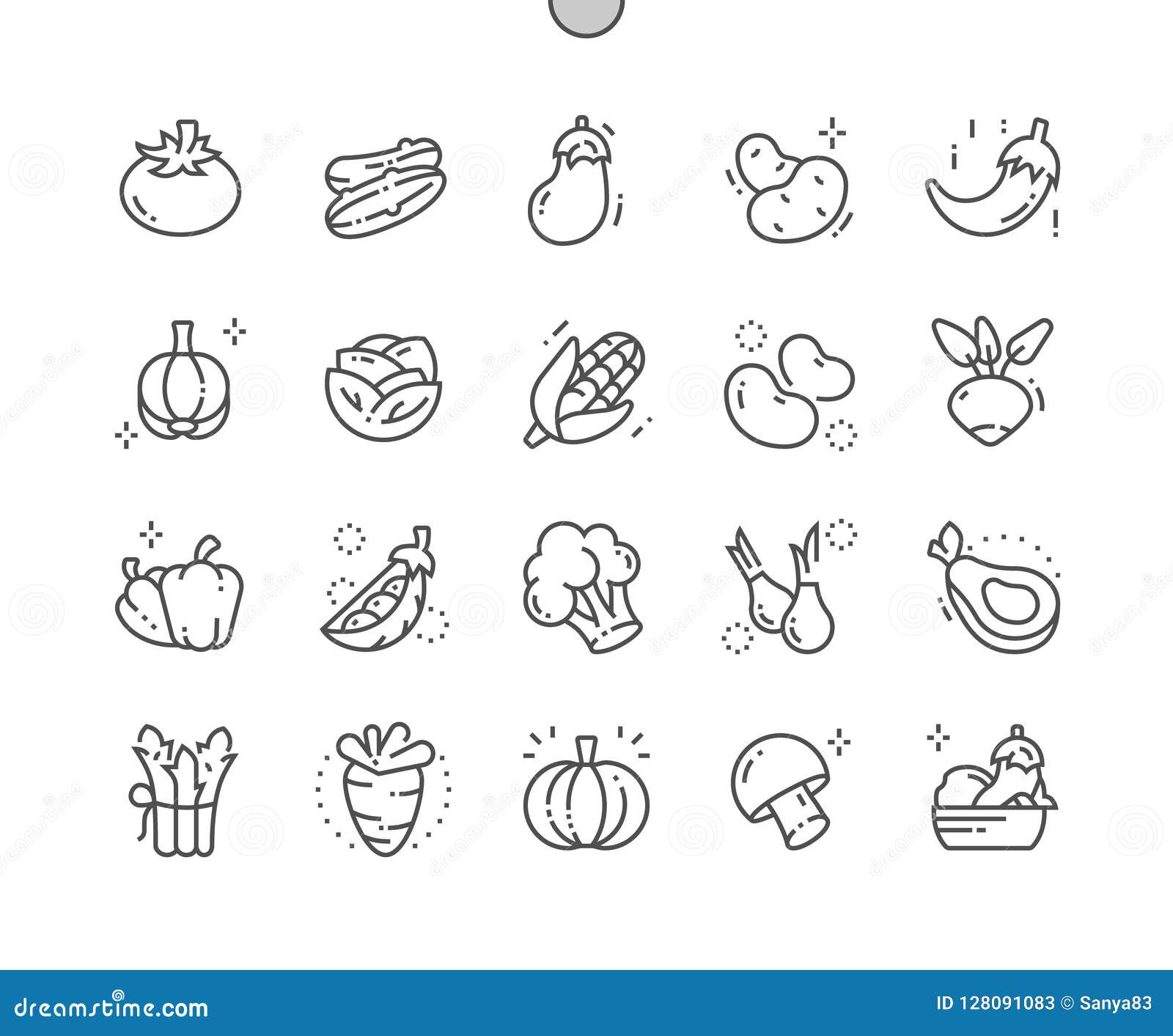 Vegetables Well-crafted Pixel Perfect Vector Thin Line Icons 30 2x Grid ...