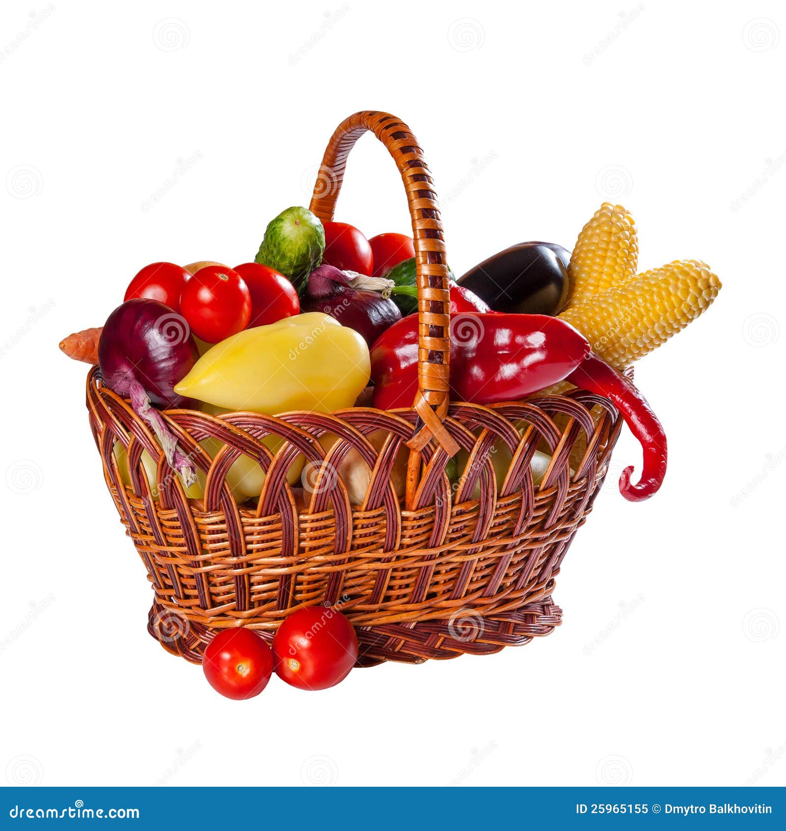 Vegetables in Wicker Basket Stock Image - Image of basket, green: 25965155