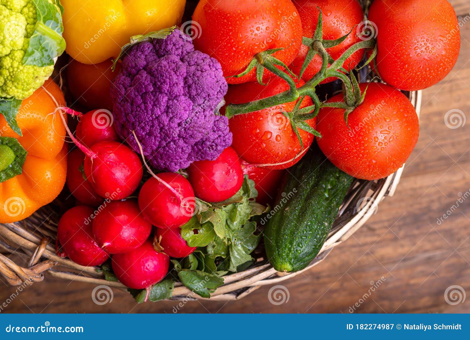 Vegetables in a Wicker Basket. Isolate on White Background Stock Image ...