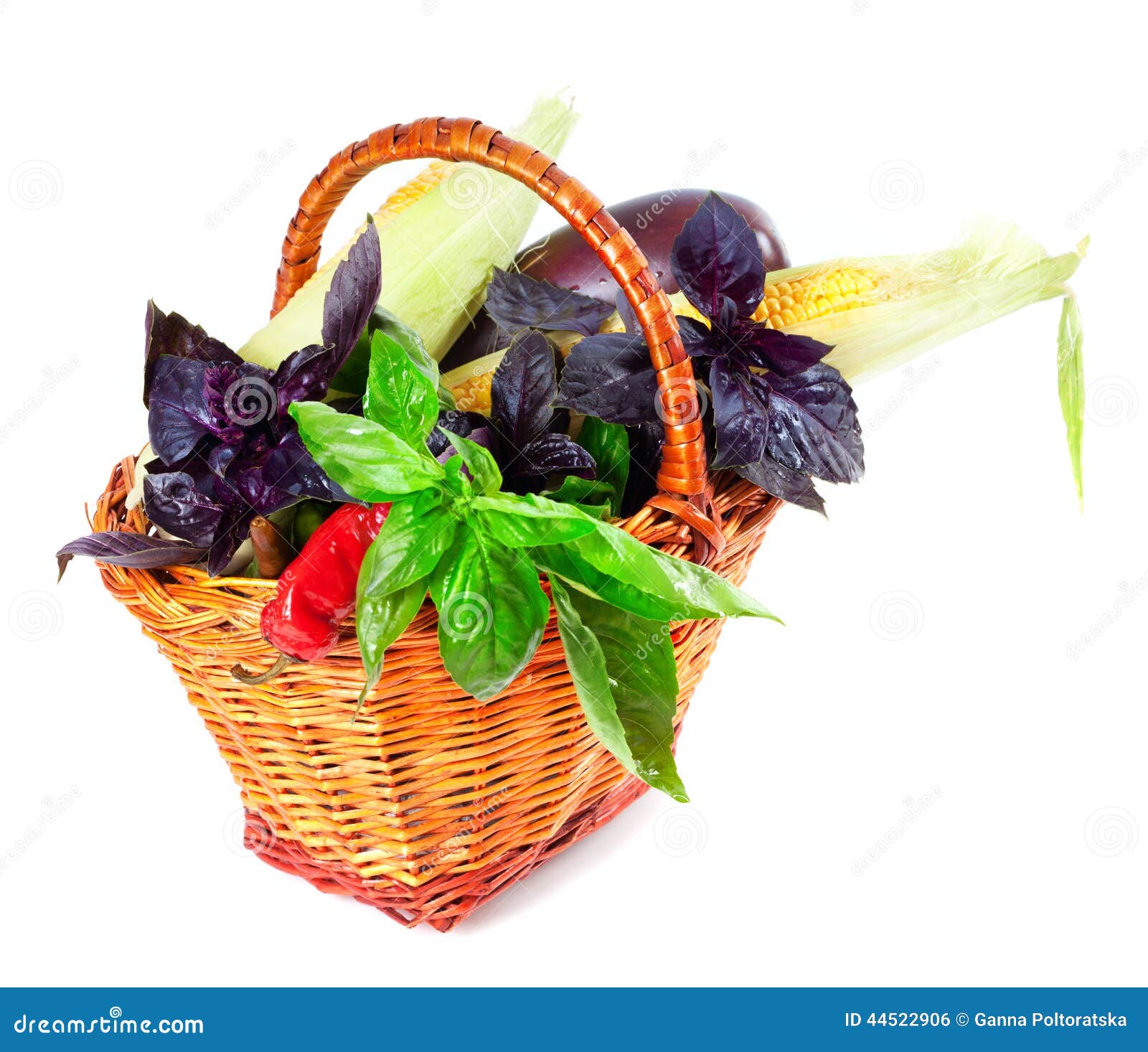 Vegetables in Wicker Basket Stock Photo - Image of isolated, harvest ...