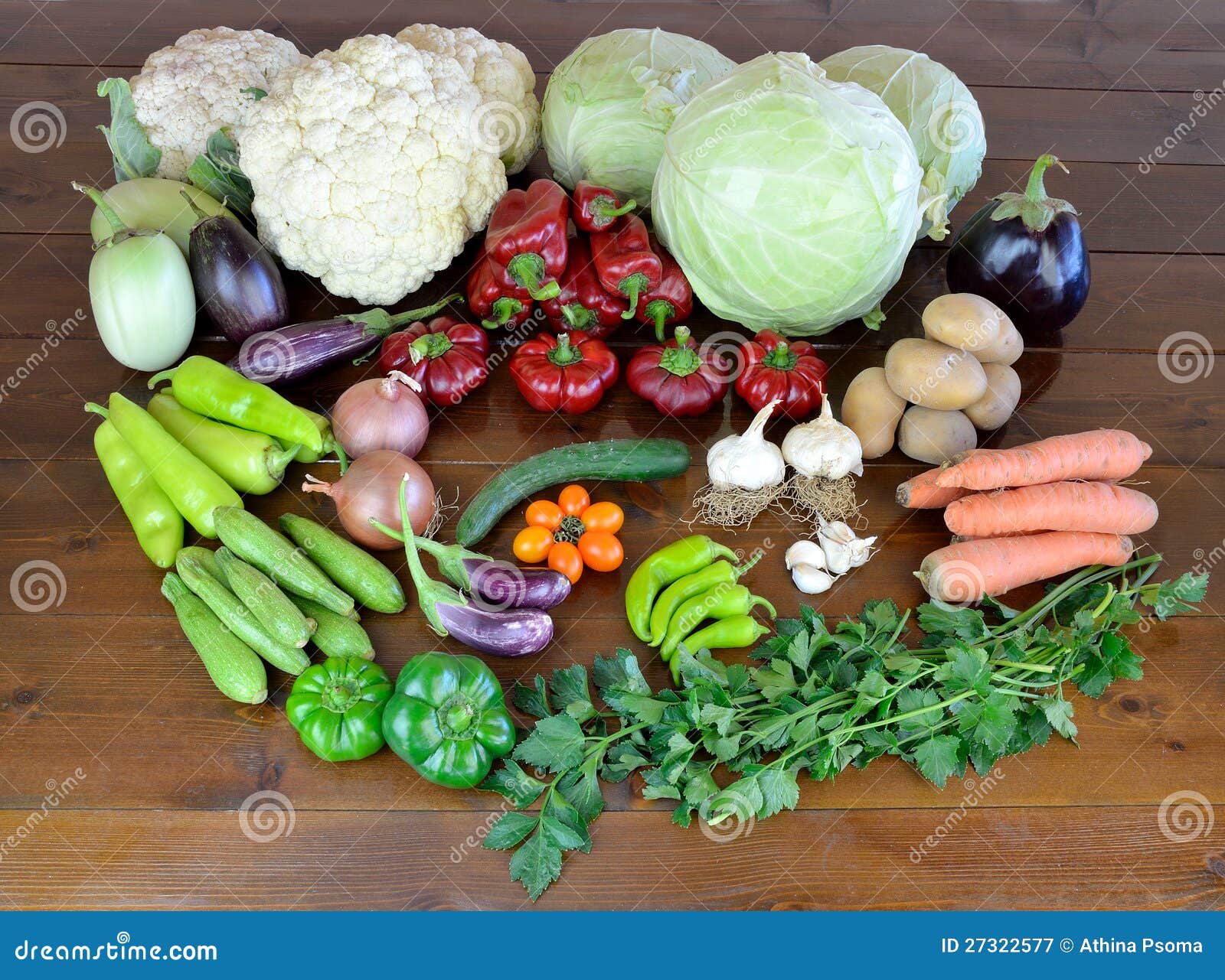 Vegetables on wooden table stock image. Image of table - 27322577