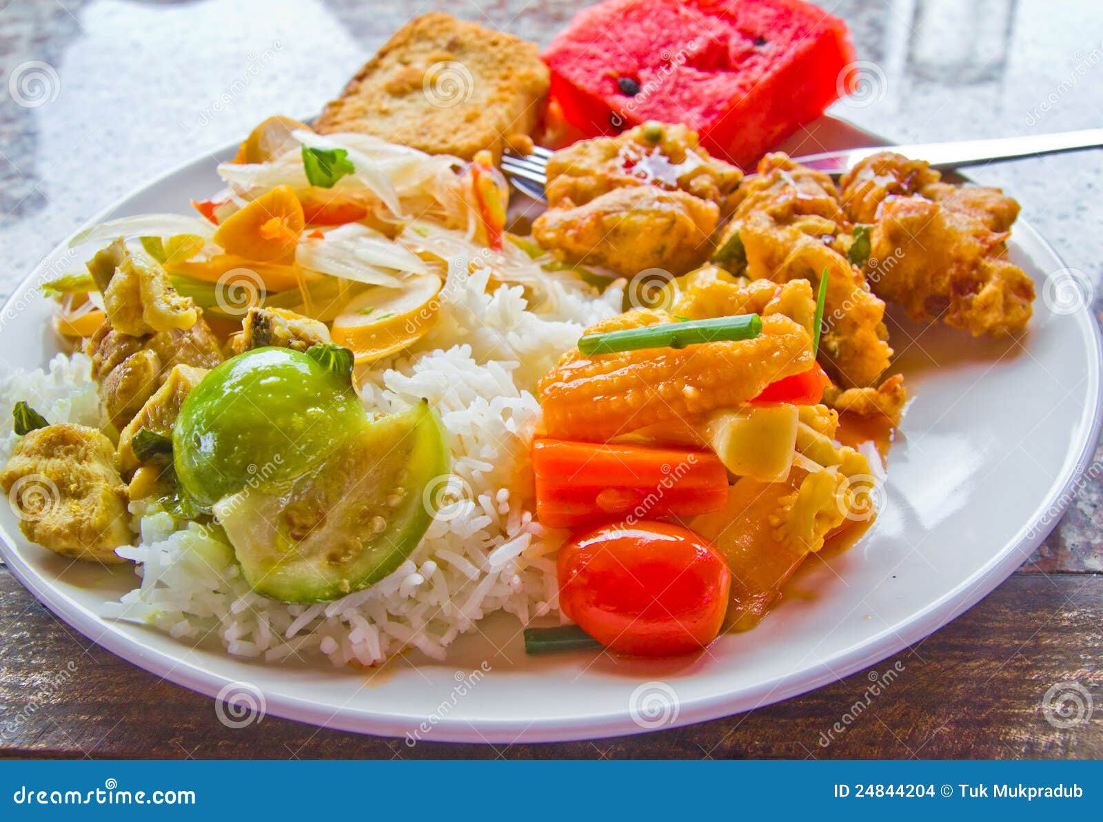 The Vegetarian Buffet and Rice. Stock Photo - Image of cook, sugar ...