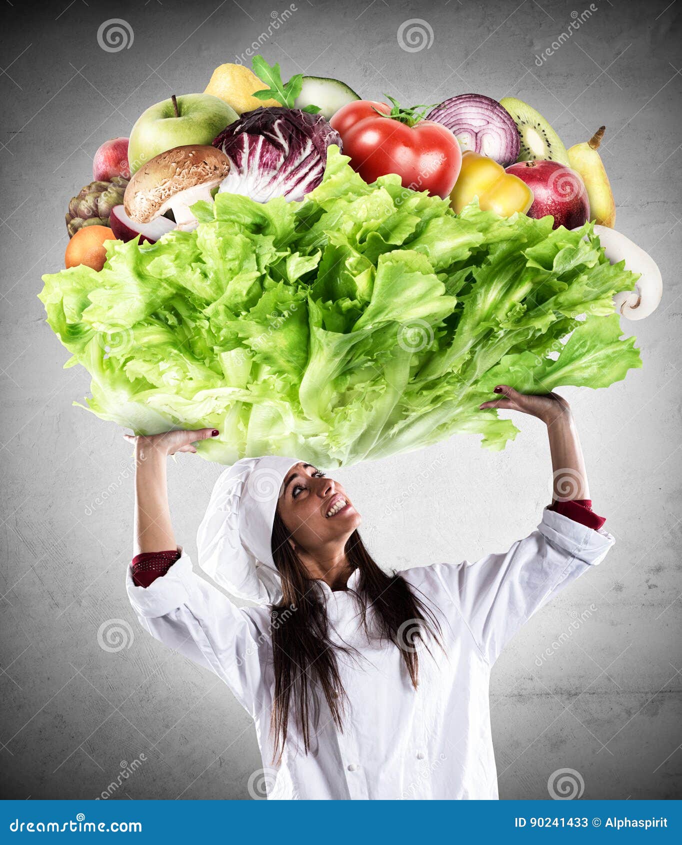 Vegetarian chef stock image. Image of aubergine, professional - 90241433