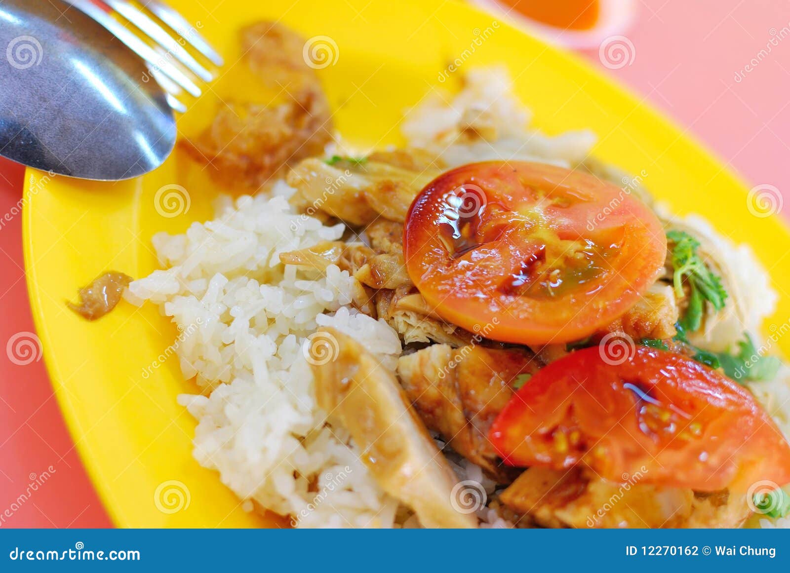 Vegetarian chicken rice stock photo. Image of nutrition - 12270162