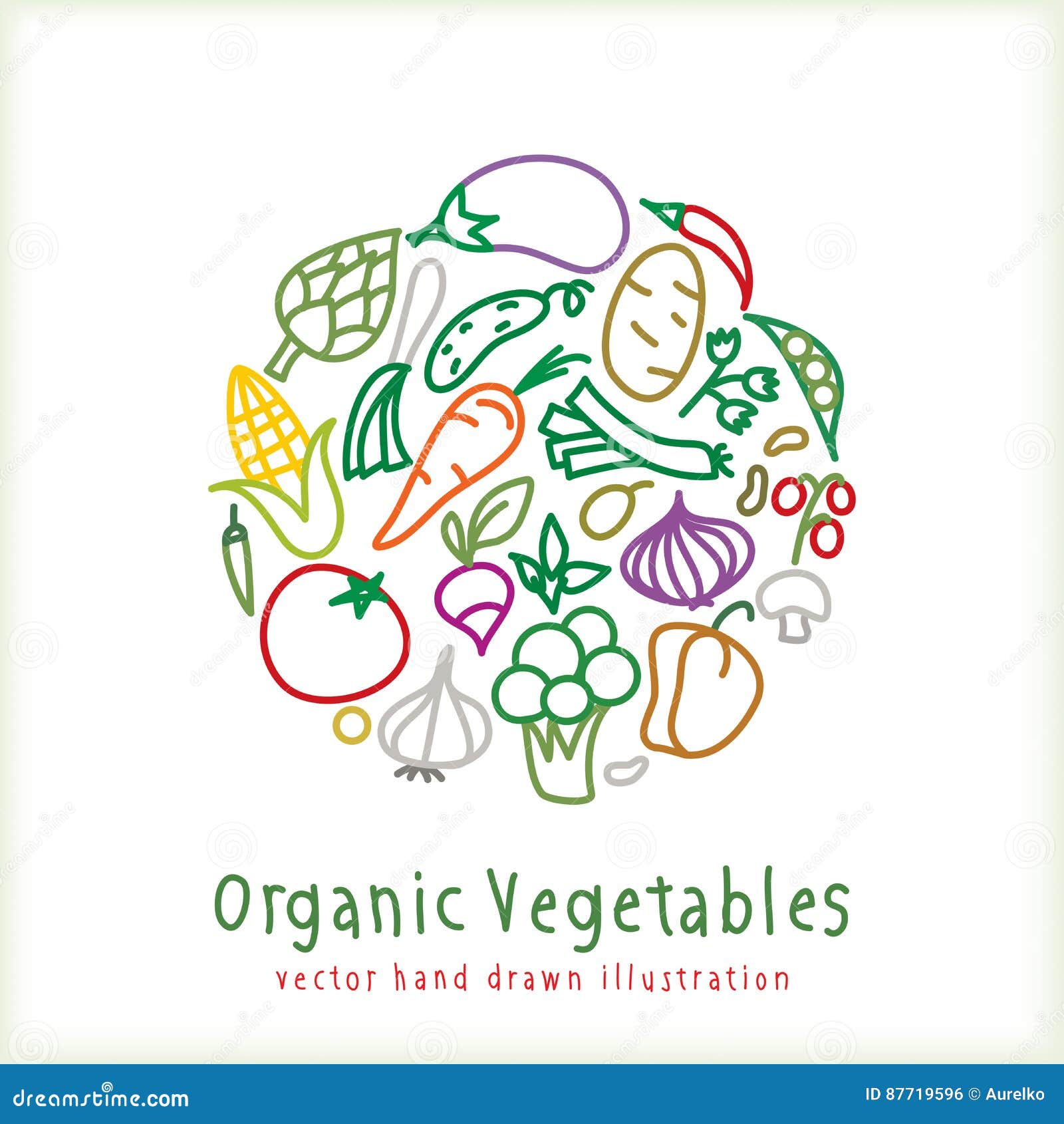 Vegetarian circle stock vector. Illustration of food - 87719596