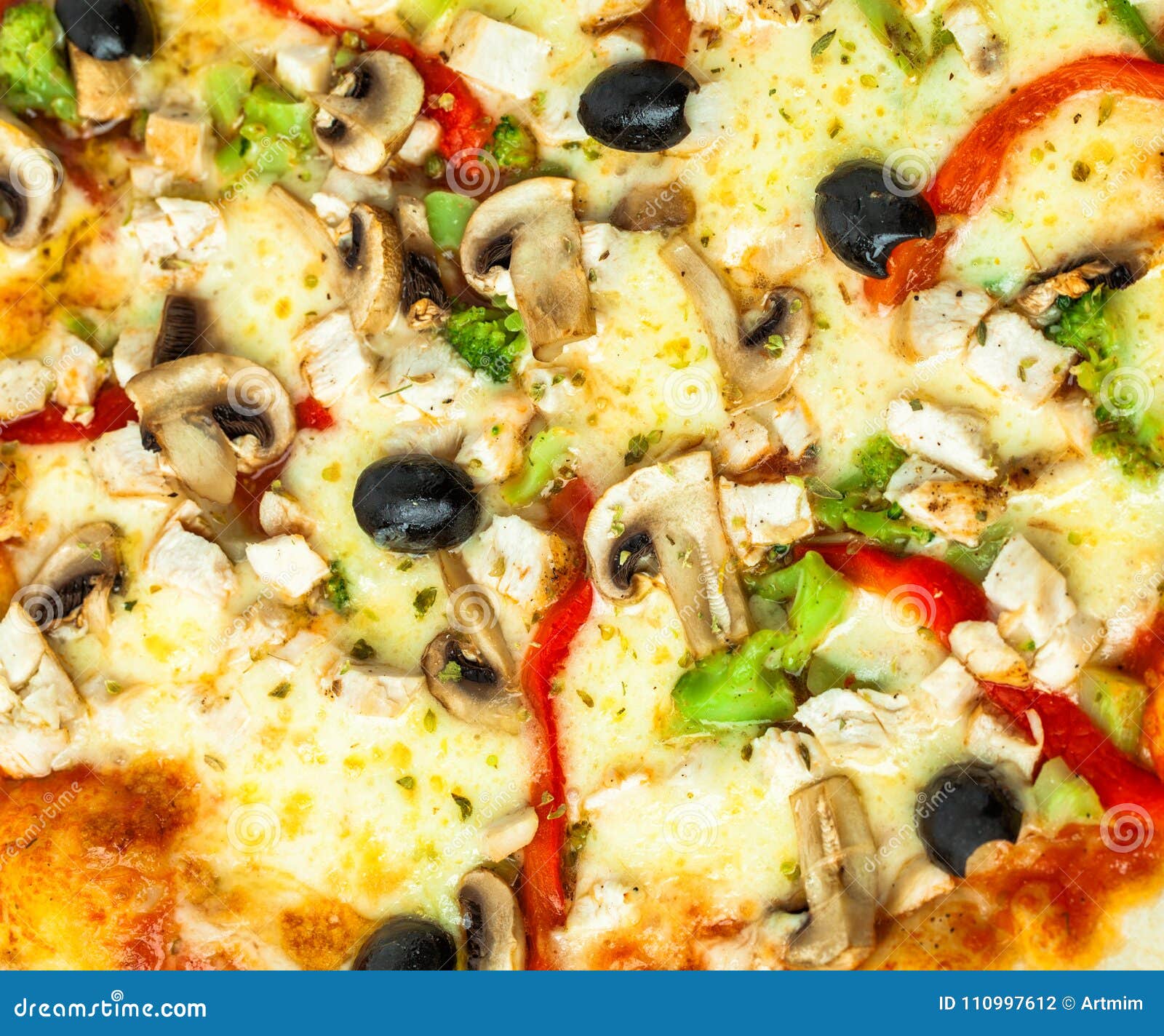 Vegetarian Colorful Pizza Background, Top View Stock Photo - Image of ...