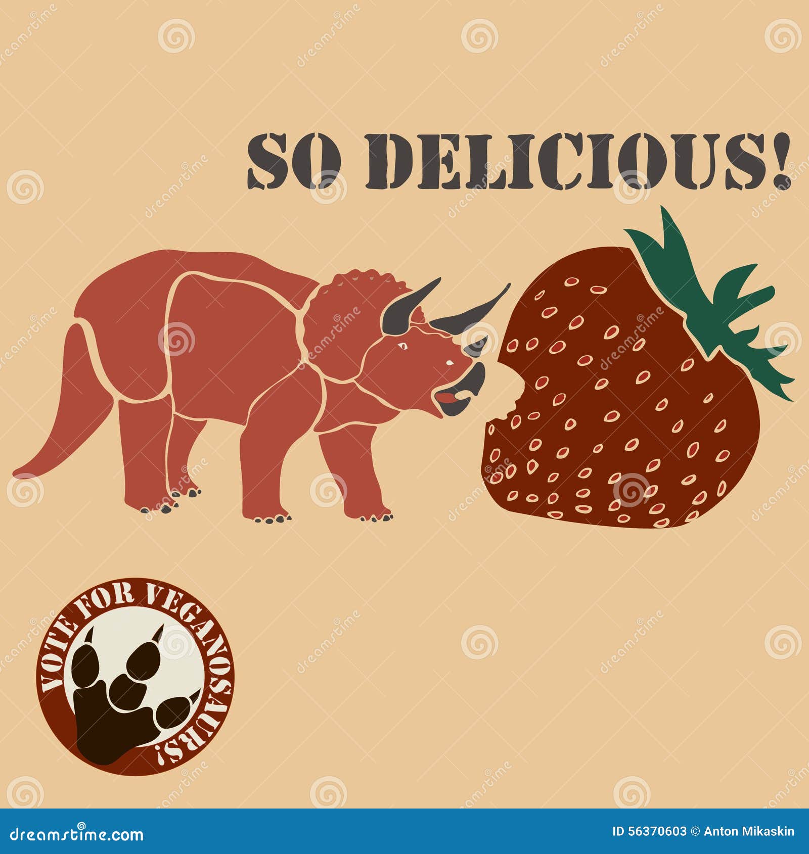 Vegetarian Dinosaur Vector Illustration | CartoonDealer.com #56418690
