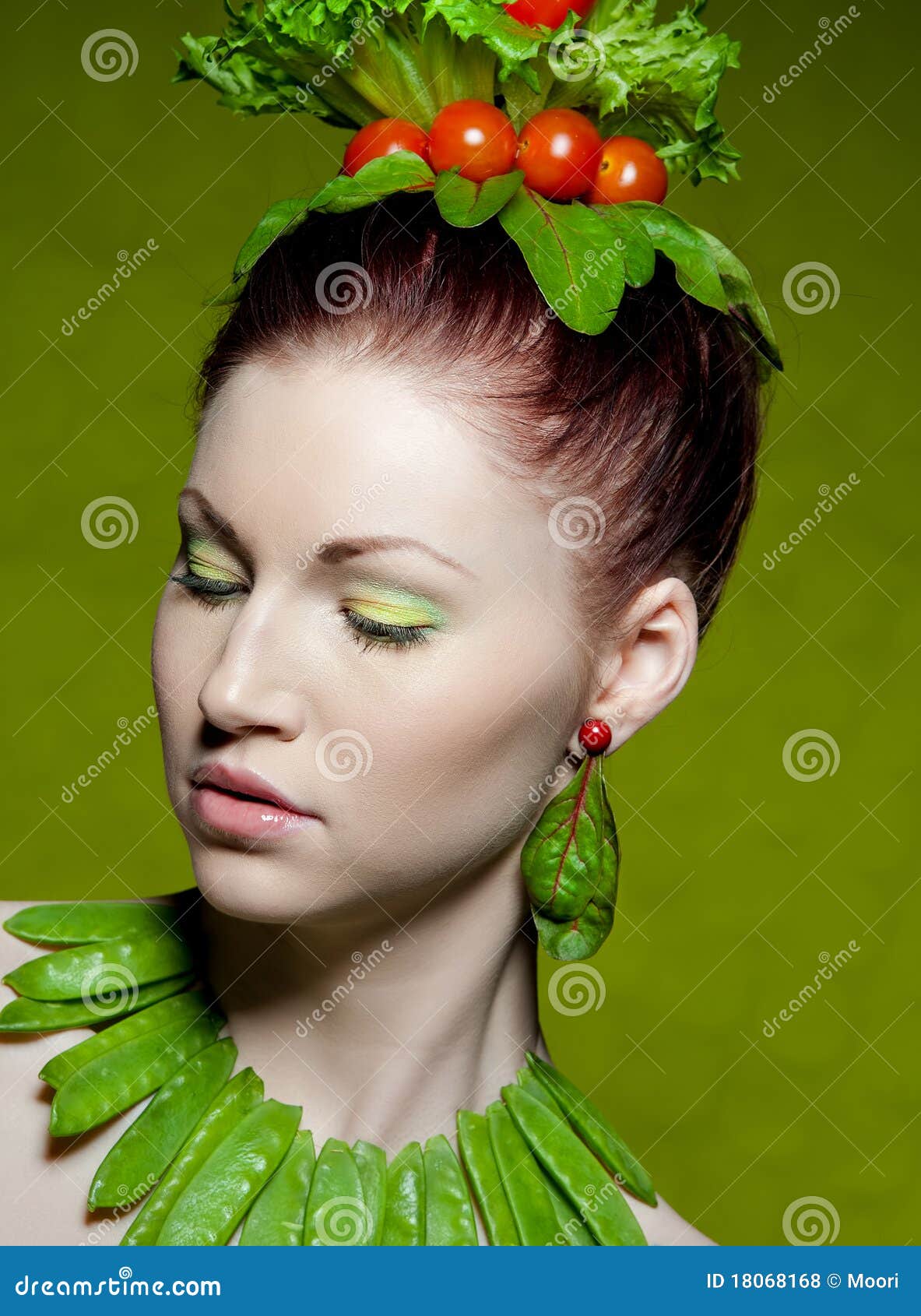 Vegetarian fashion stock photo. Image of fashion, brunette - 18068168