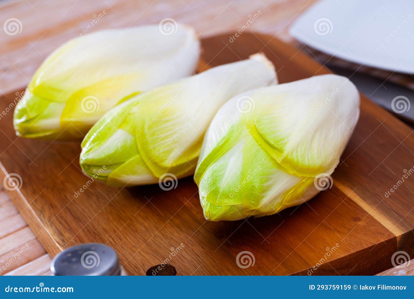 Vegetarian Food before Cooking, Raw Endive Stock Image - Image of board ...