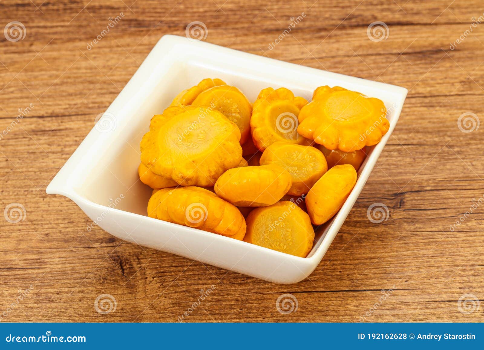 Marinated Yellow Patisson in the Bowl Stock Photo - Image of fresh ...