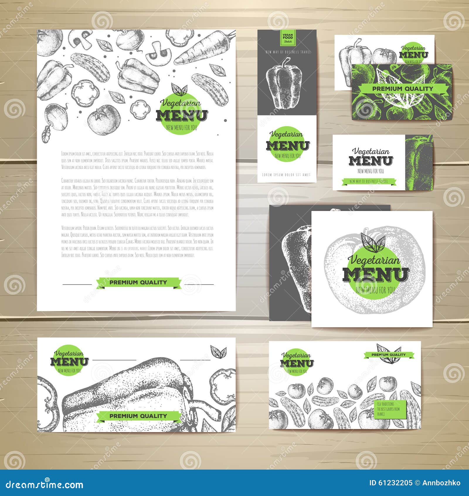 Vegetarian Food Menu Design. Corporate Identity Stock Vector ...