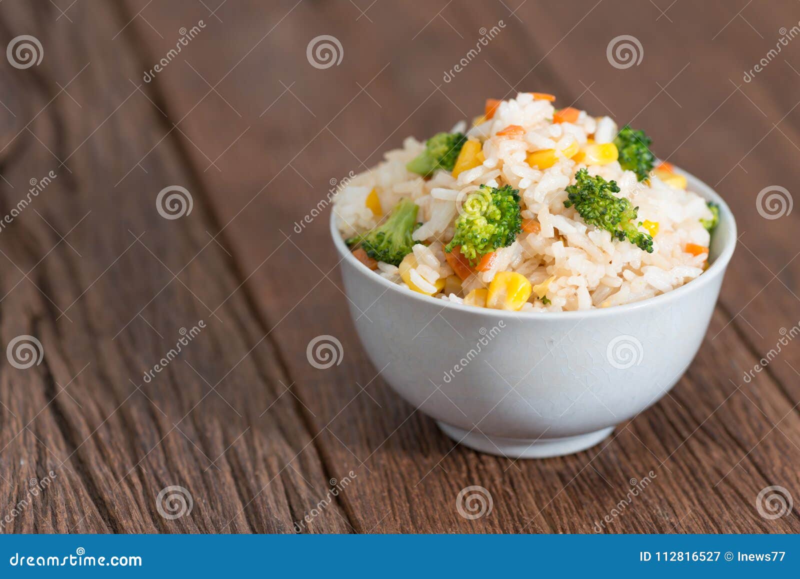 Vegetarian Fried Rice on White Bowl. Stock Image - Image of restaurant ...