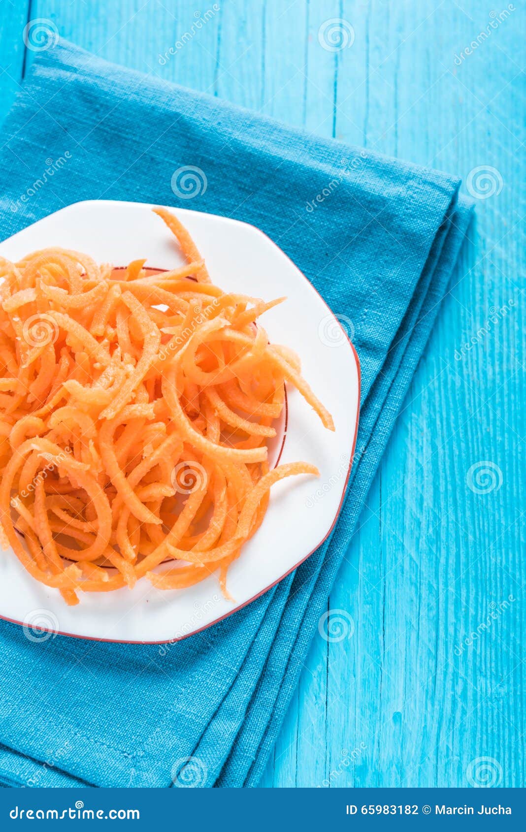 Vegetarian and Healthy Carrot Spaghetti Stock Photo - Image of dish ...