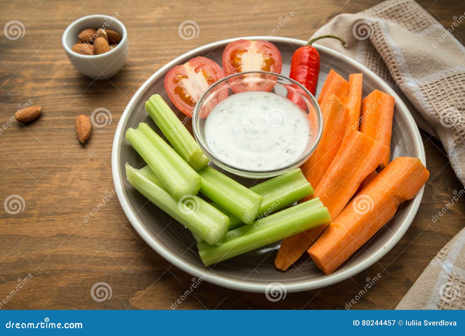 Vegetarian Healthy Snacks, Vegetable Snack: Carrots, Celery, Tom Stock ...