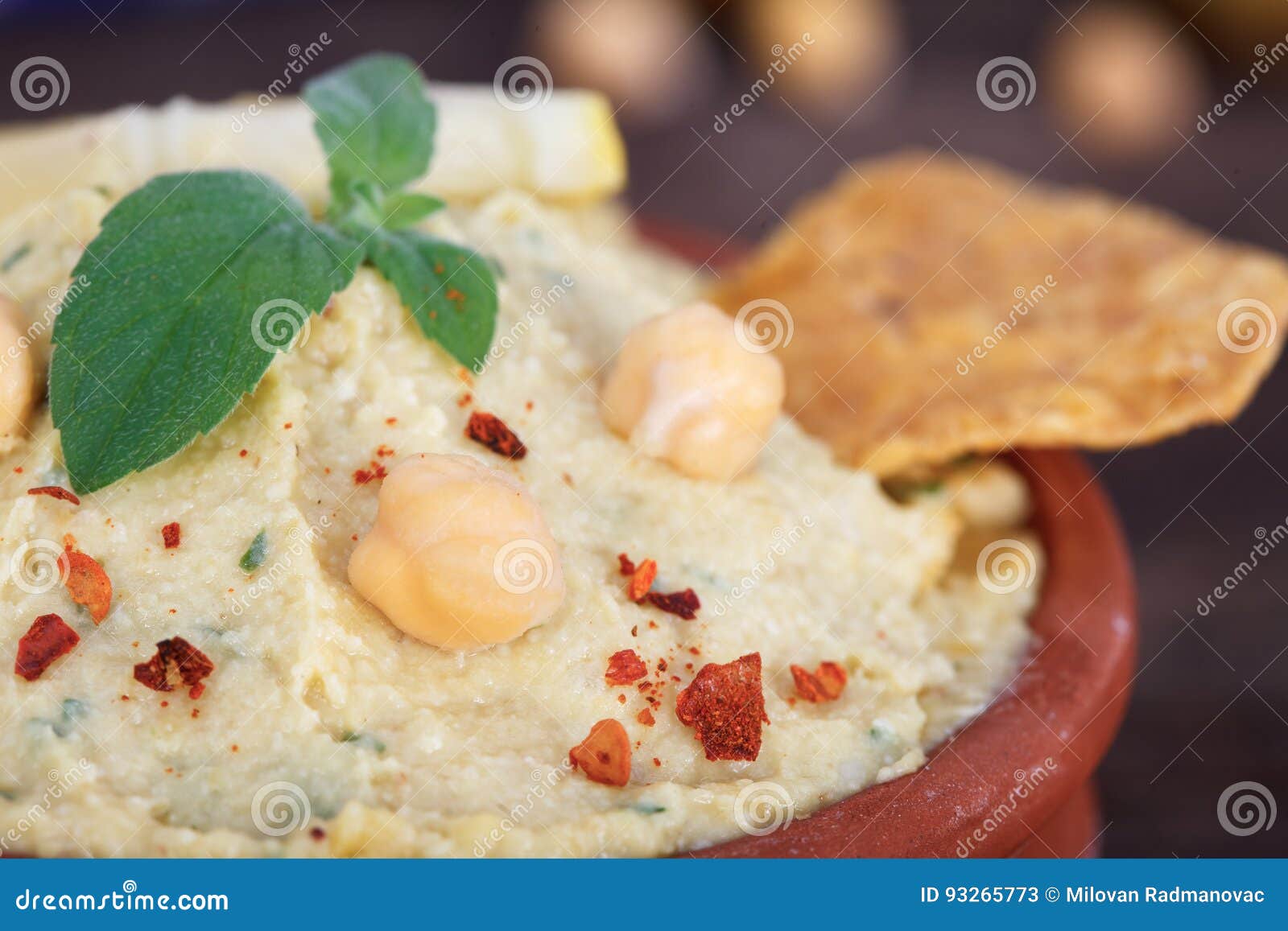 Vegetarian Humus with Tortilla Chips. Stock Image - Image of natural ...