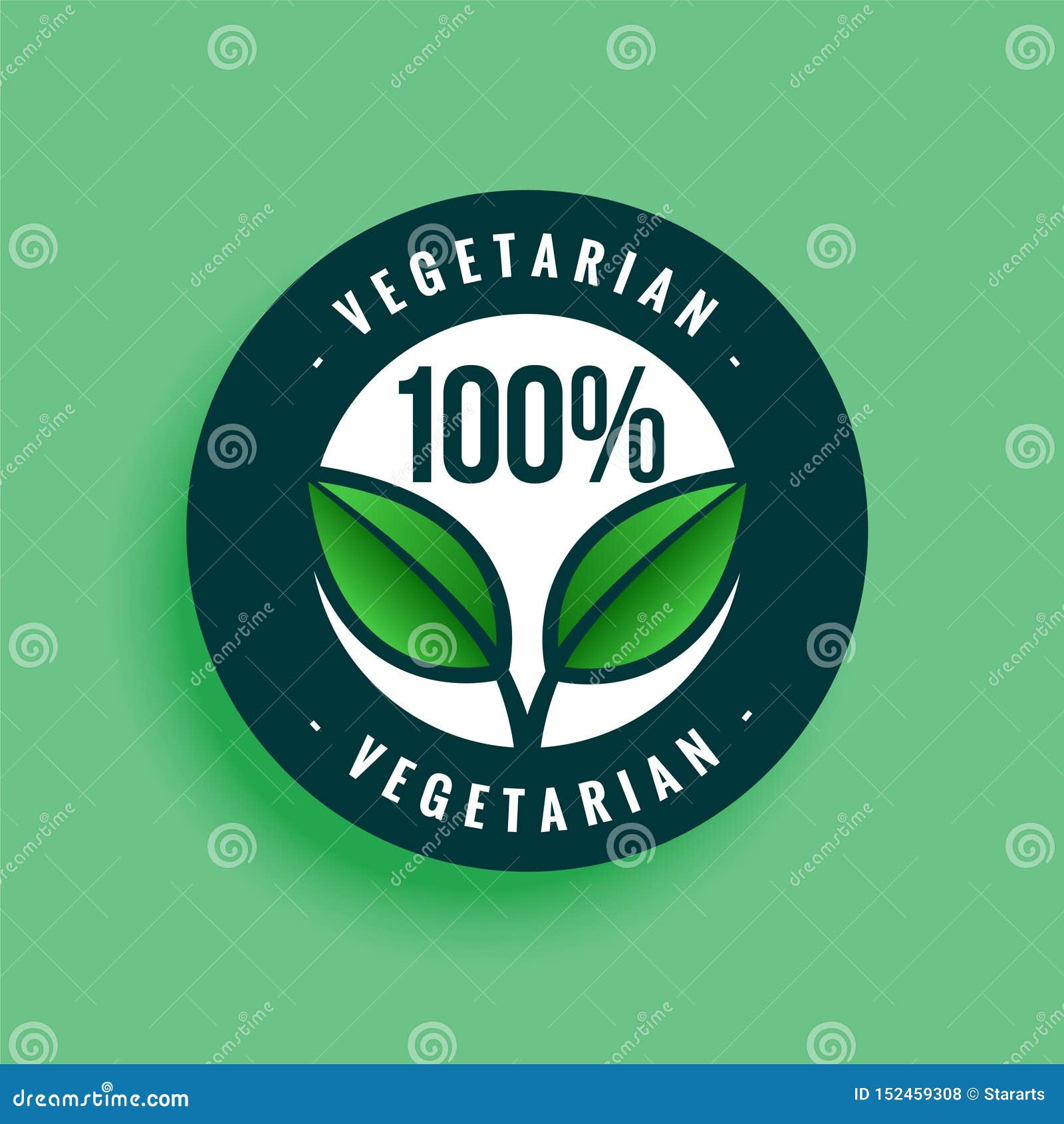 100 Vegetarian Label or Sticker Symbol Stock Vector - Illustration of ...