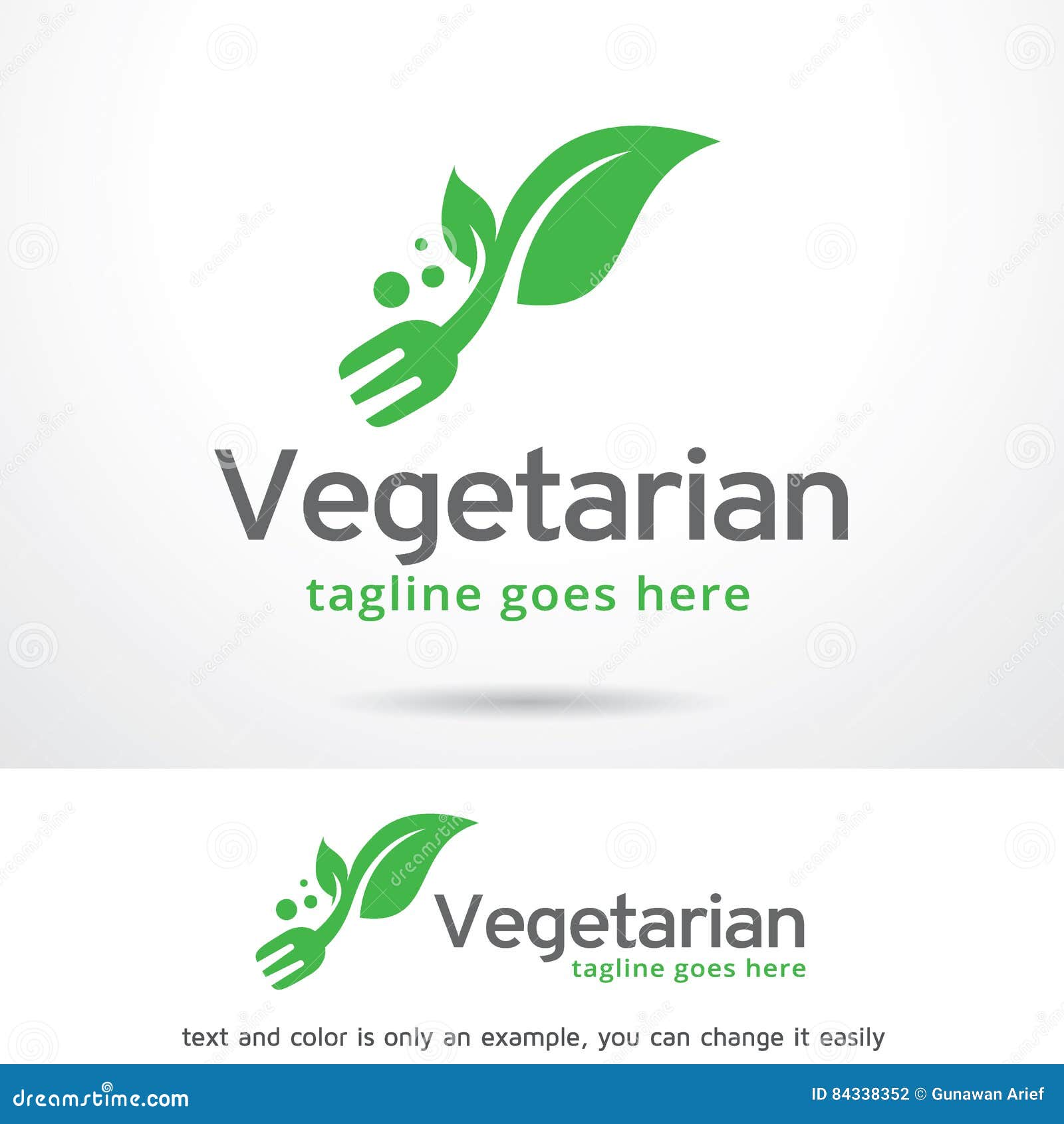Vegetarian Logo Template Design Vector Stock Vector - Illustration of ...