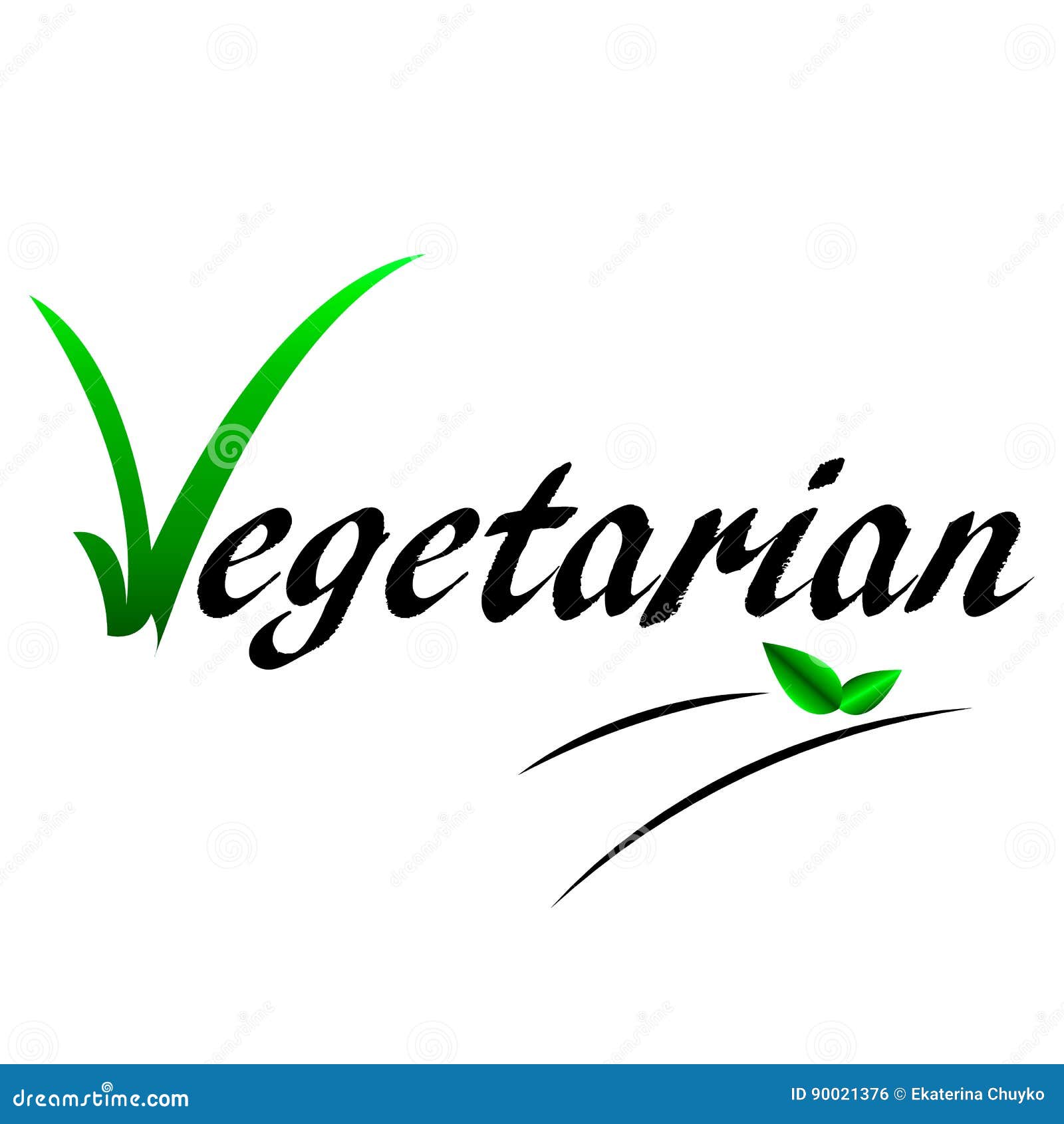 Vegetarian logo. stock vector. Illustration of plant - 90021376