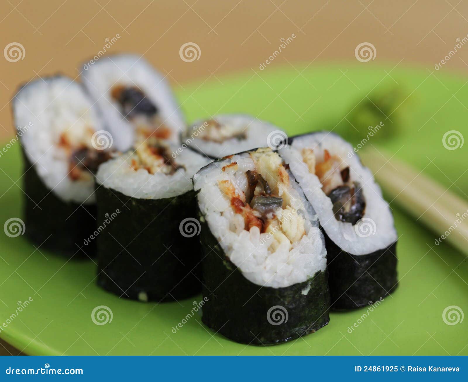 Vegetarian Maki Sushi stock image. Image of healthy, east - 24861925