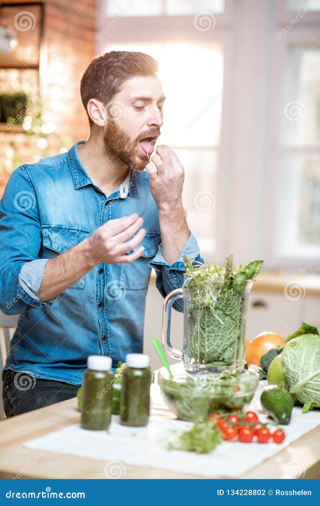 Vegetarian Making Smoothie at Home Stock Photo - Image of lifestyle ...